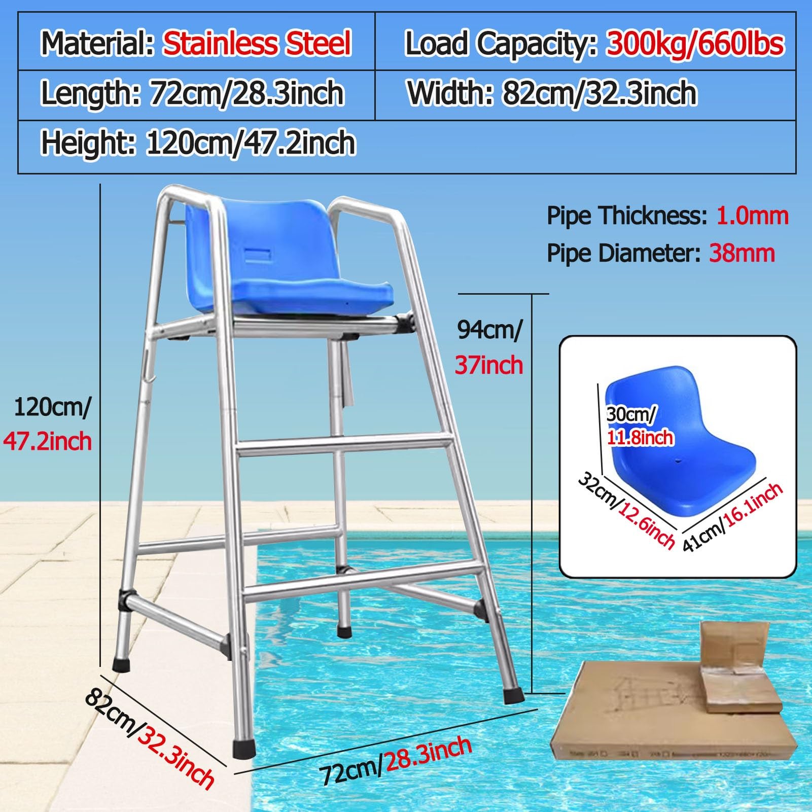 Lifeguard Chair Dimensions Tailwind X Tall Lifeguard Chair W/ Side