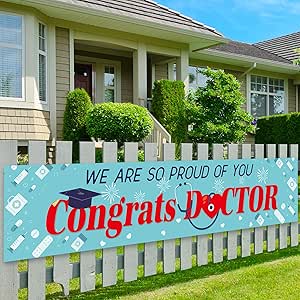 Amazon.com: ShuanQ Congrats Doctor Banner - Medical School Graduation ...