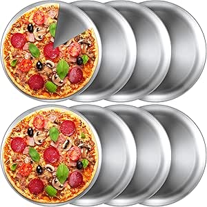 Amazon.com: Thenshop 8 Pieces 12 Inch Pizza Pans Bulk Stainless Steel ...