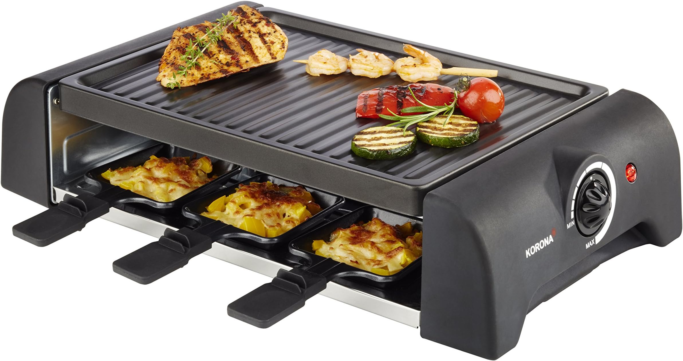 Amazon.de: Tristar Raclette-Grill für bis zu 4 Personen, 4 Pfännchen ...