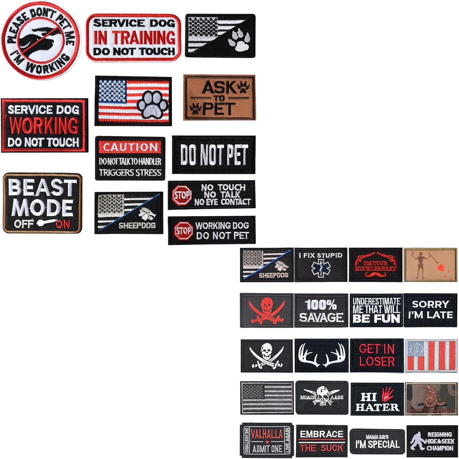 Amazon.com: GYGYL 12Pcs Service Dog Patches, Ask to Pet Do Not Pet ...