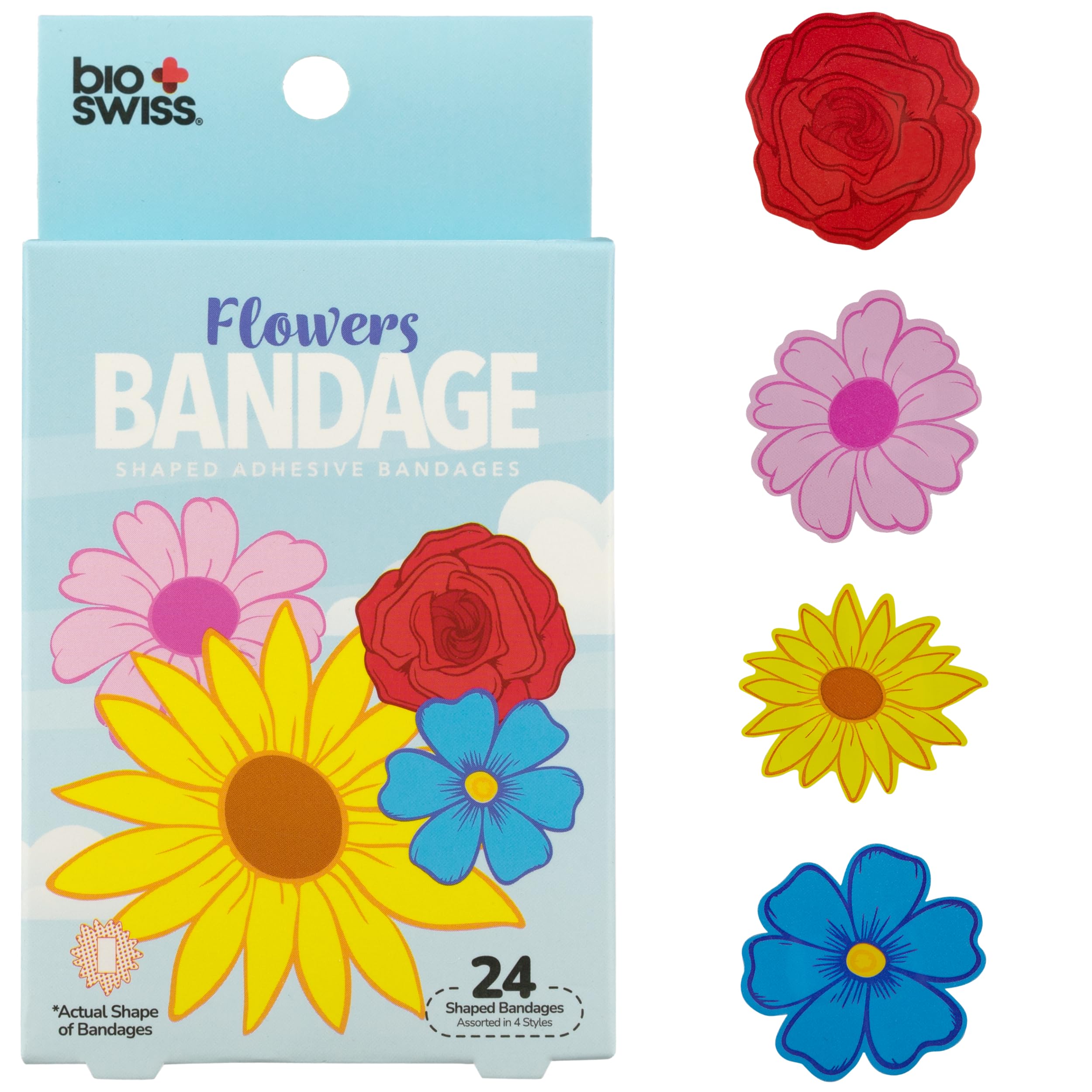 Amazon.com: BioSwiss Bandages, Flowers Shaped Self Adhesive Bandage ...