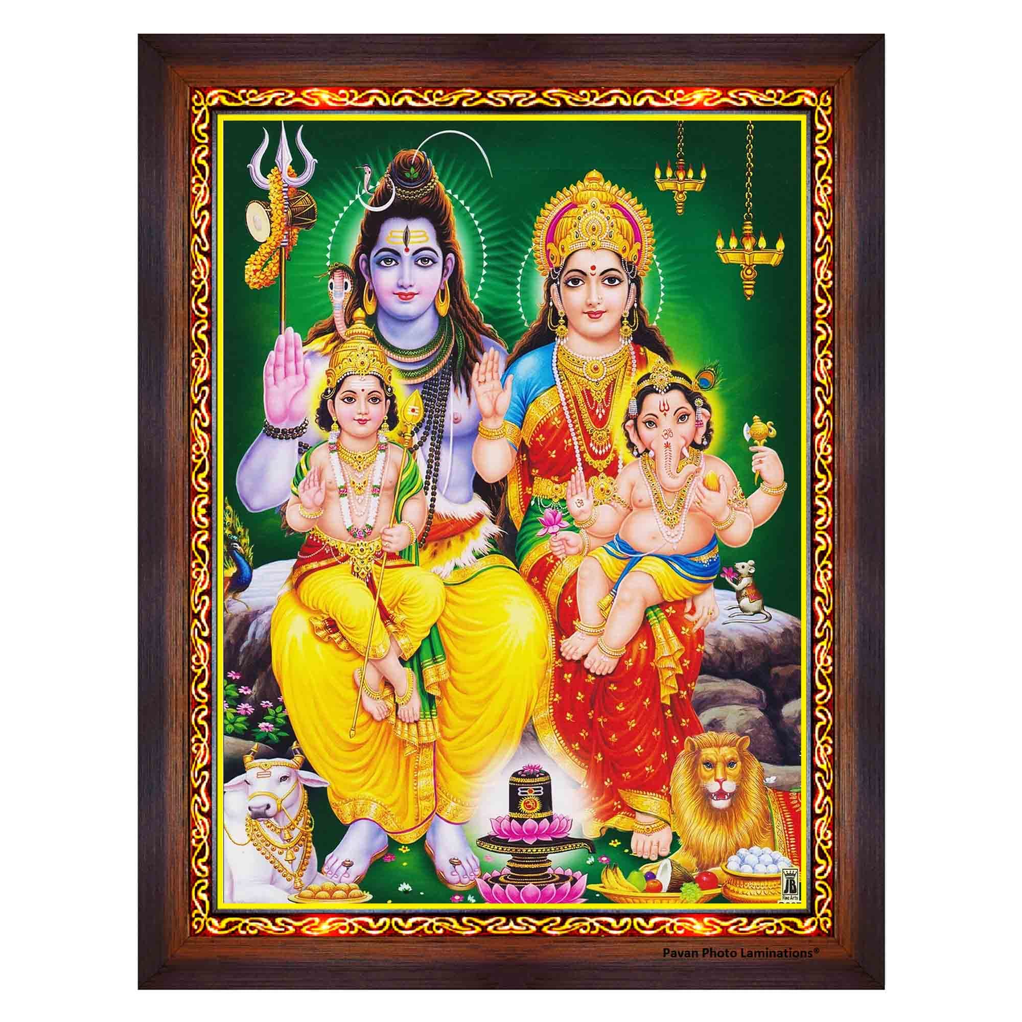 Buy Pavan Photo Laminations Shiv Parivar Family Siva Parvati Lord Shiva ...