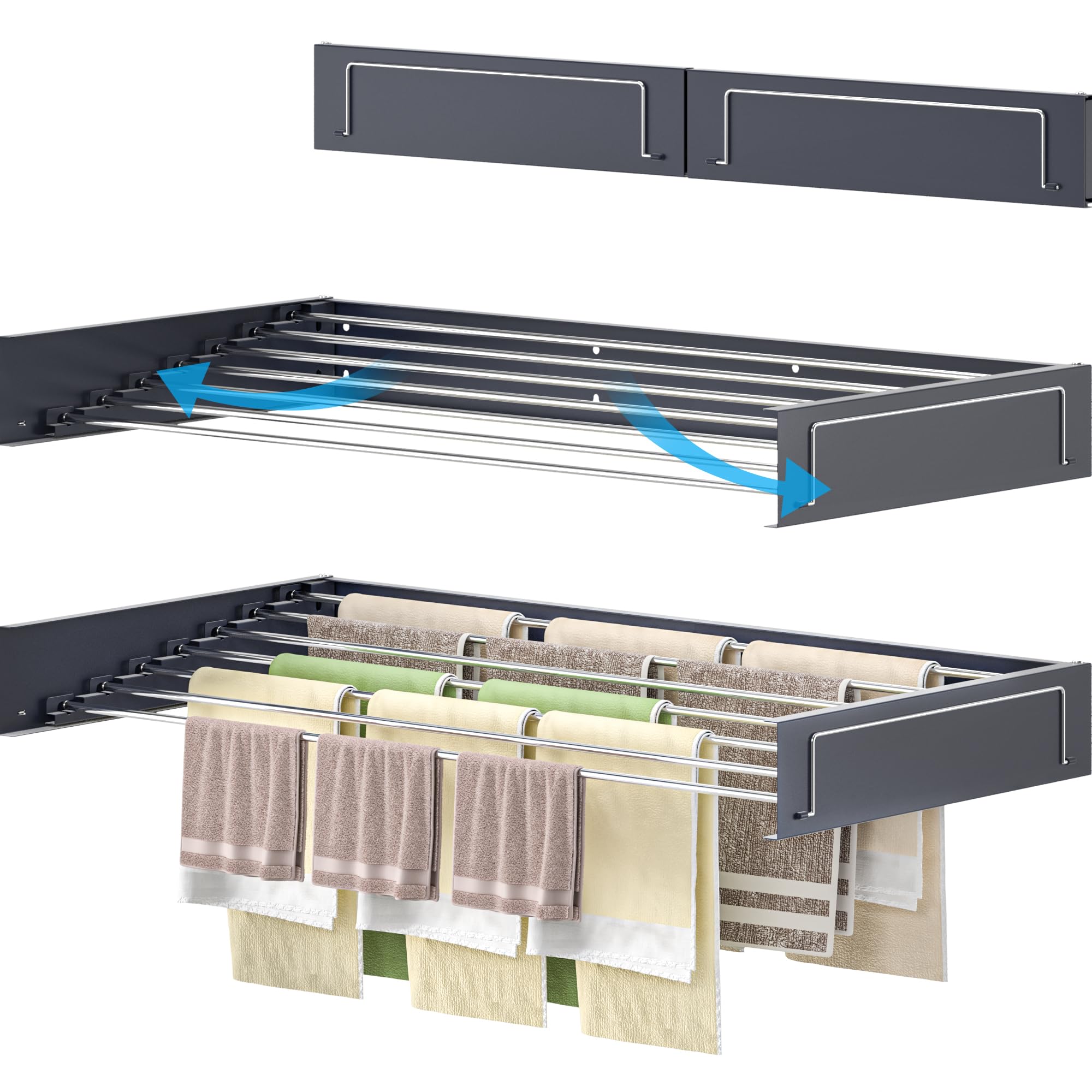 homeart Wall Mounted Drying Rack - Retractable, Space Saving, Durable ...