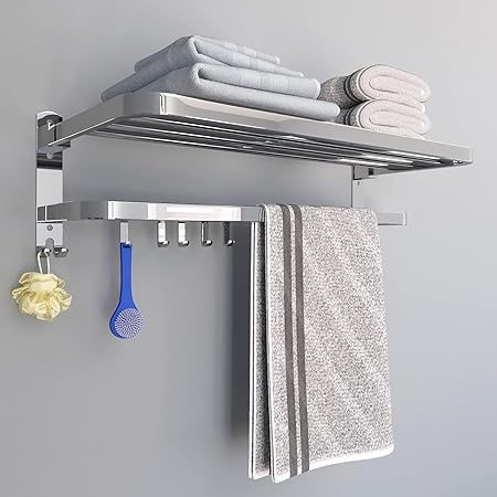 Amazon.com: MUSTORN Towel Rack Wall Mount for Bathroom with Towel Bar ...