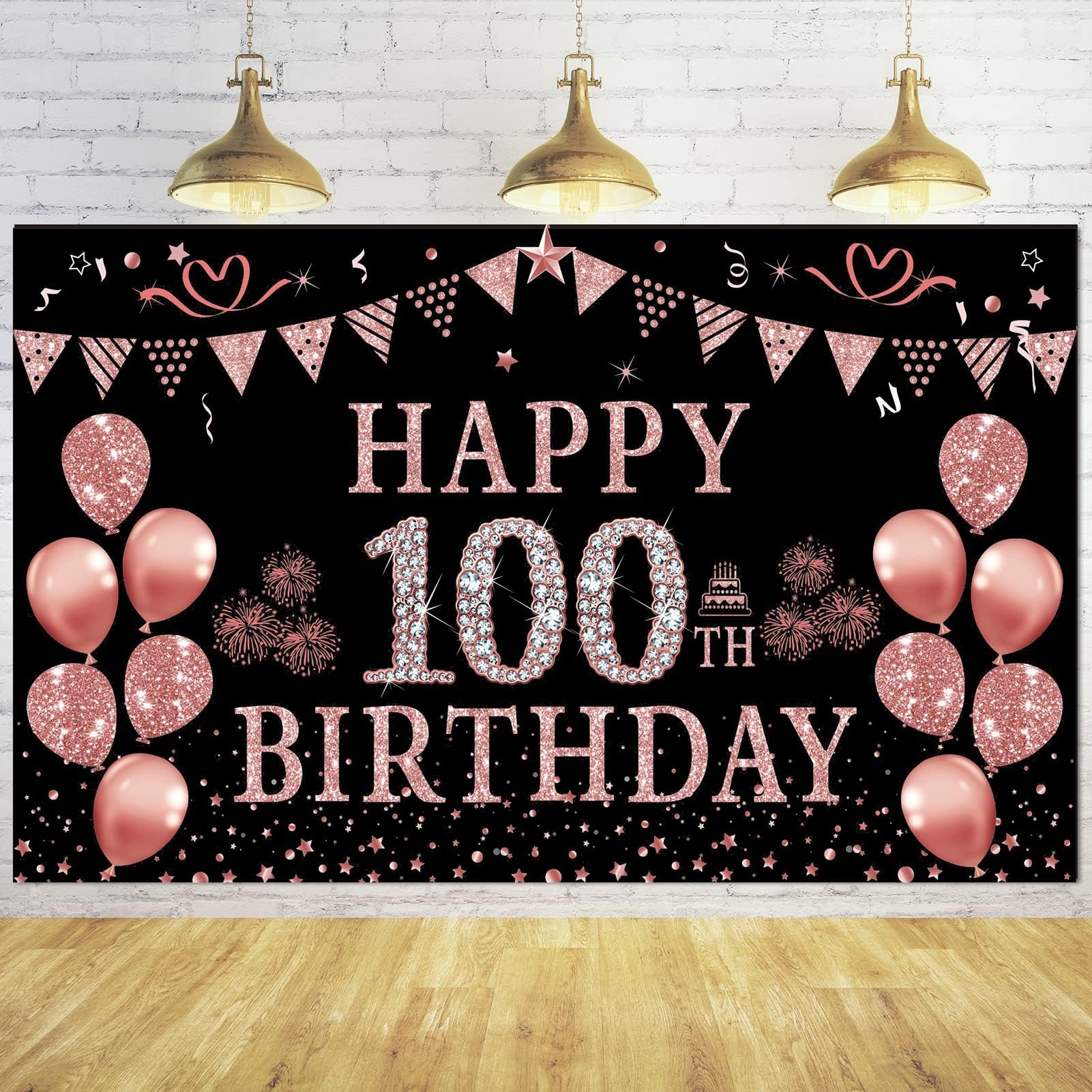 Amazon.com: HAMIGAR 6x4ft Happy 100th Birthday Banner Backdrop - 100 ...