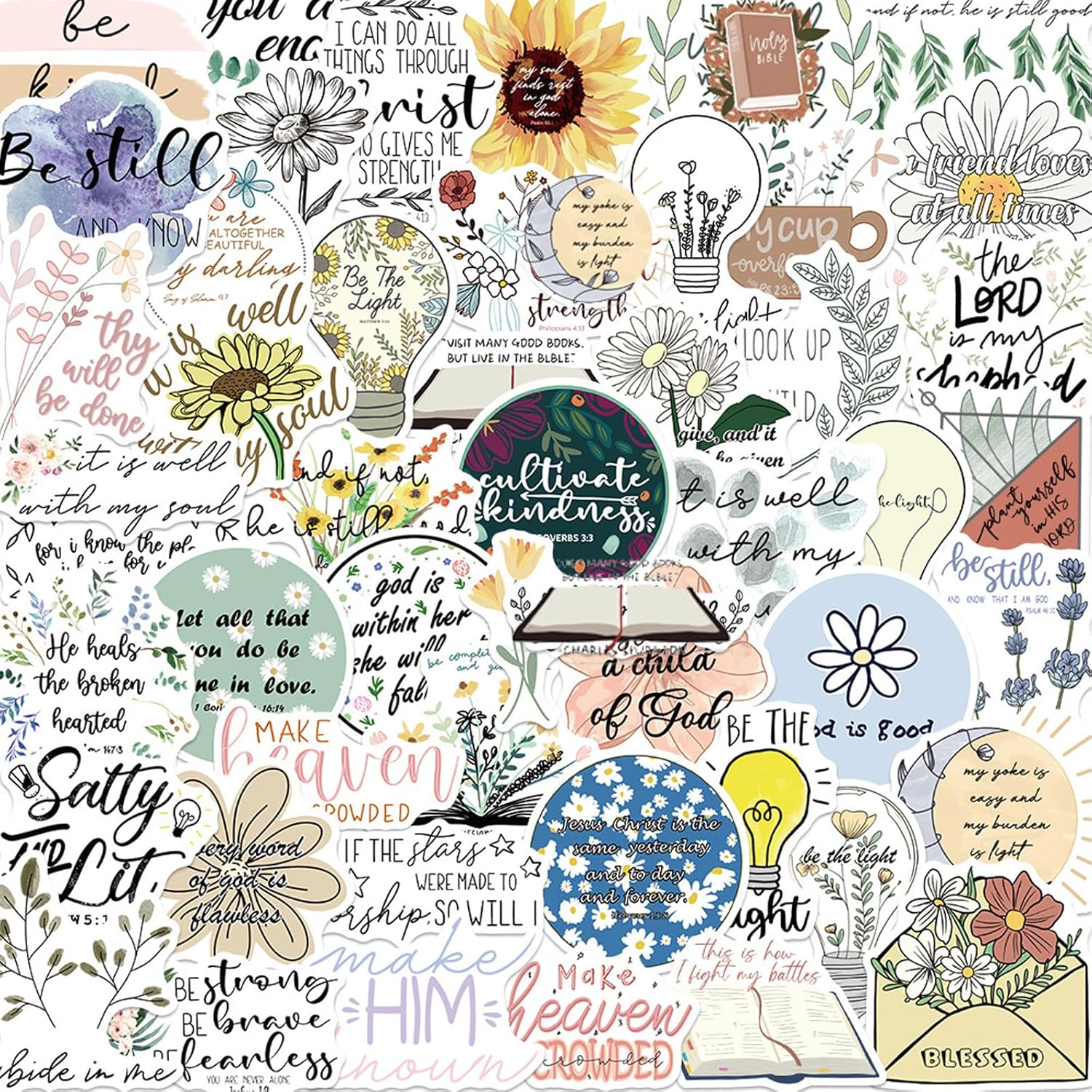 Amazon.com: 200 PCS Jesus Christian Sticker Bible Verses Stickers ...