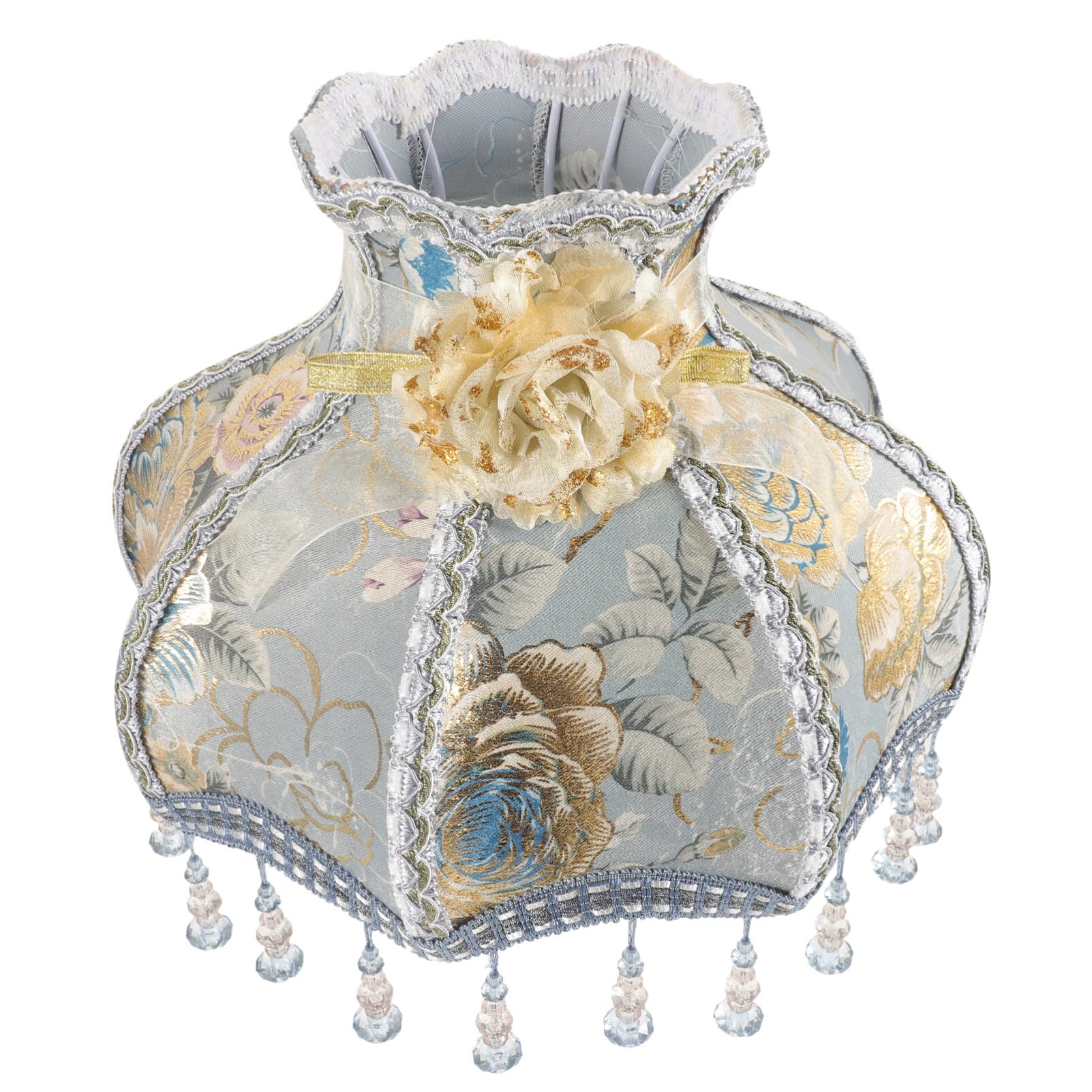 Angoily European Style Lampshade Vintage Cloth Art Fringe Bead Lamp ...