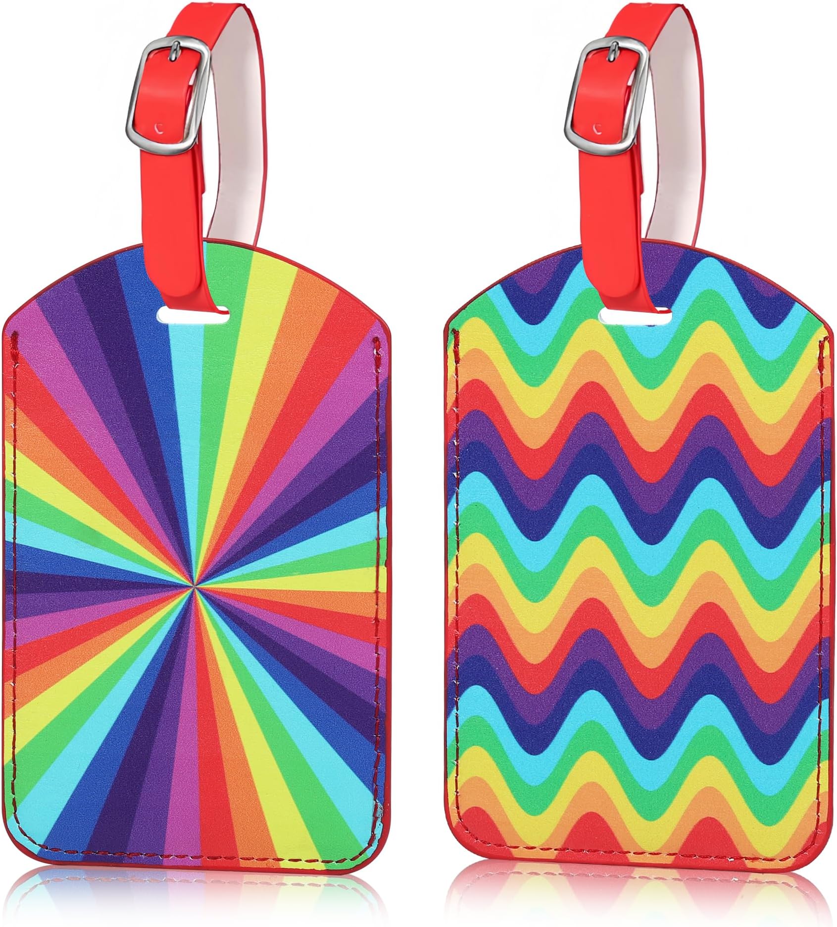 Norvens 2 Pcs Luggage Tags, Travel Leather Suitcase Backpack Labels ...