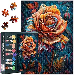 Amazon.com: 1000 Piece Jigsaw Puzzle for Adults - Floral Rose Bloom Art ...