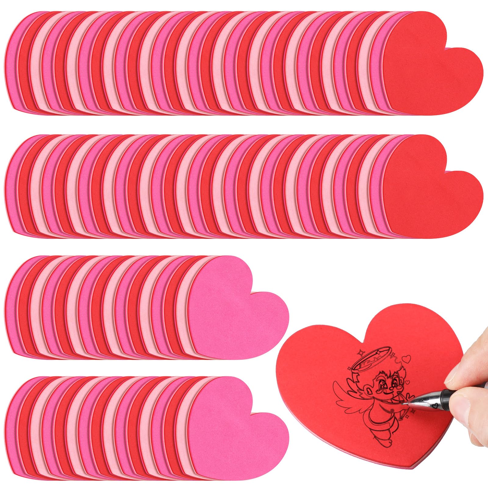 Amazon.com : Teling 96 Pcs 2880 Sheets Heart Sticky Notes 3 x 3 Inch ...