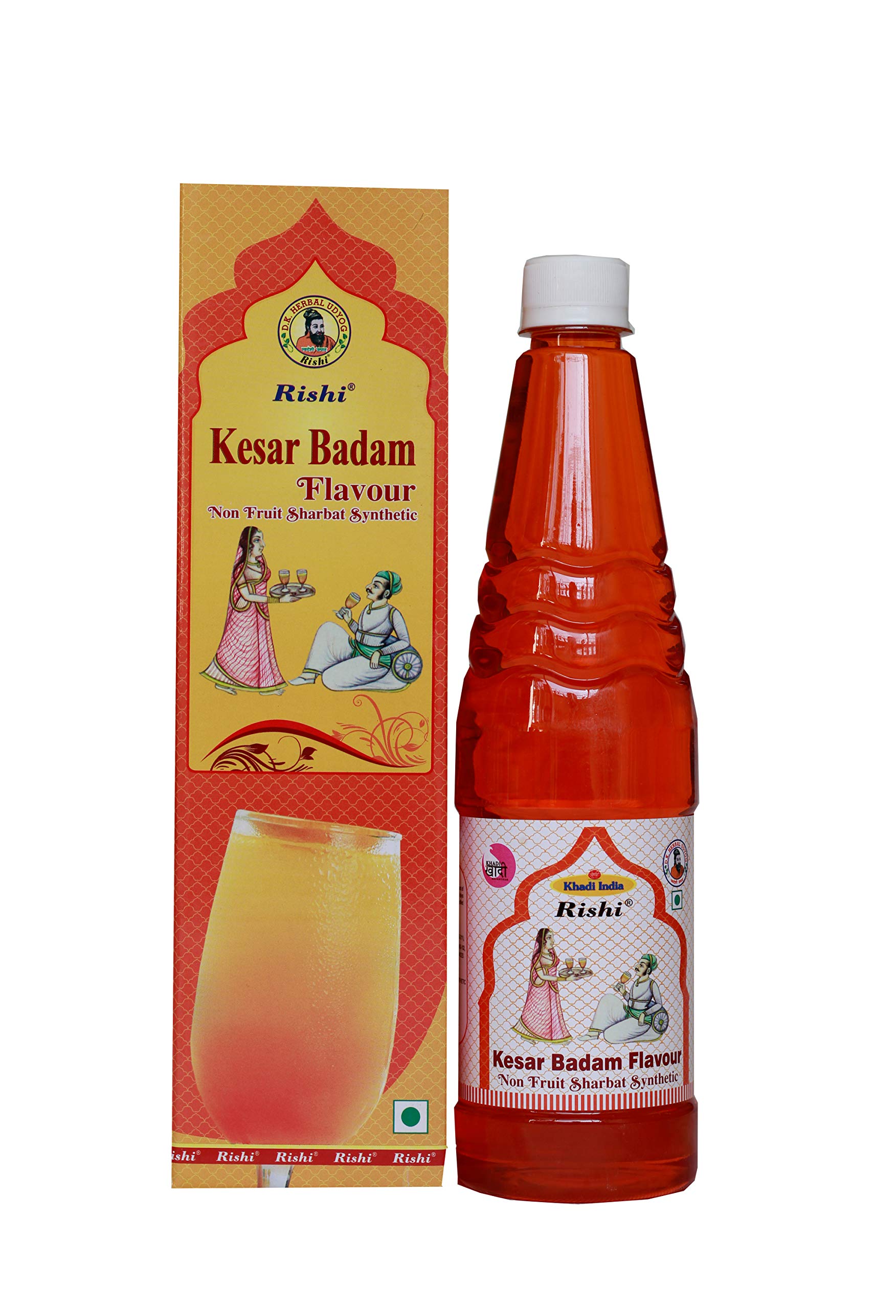 Buy RISHI Kesar Badaam Flavour Non-Fruit Sharbat Synthetic/ Premium ...
