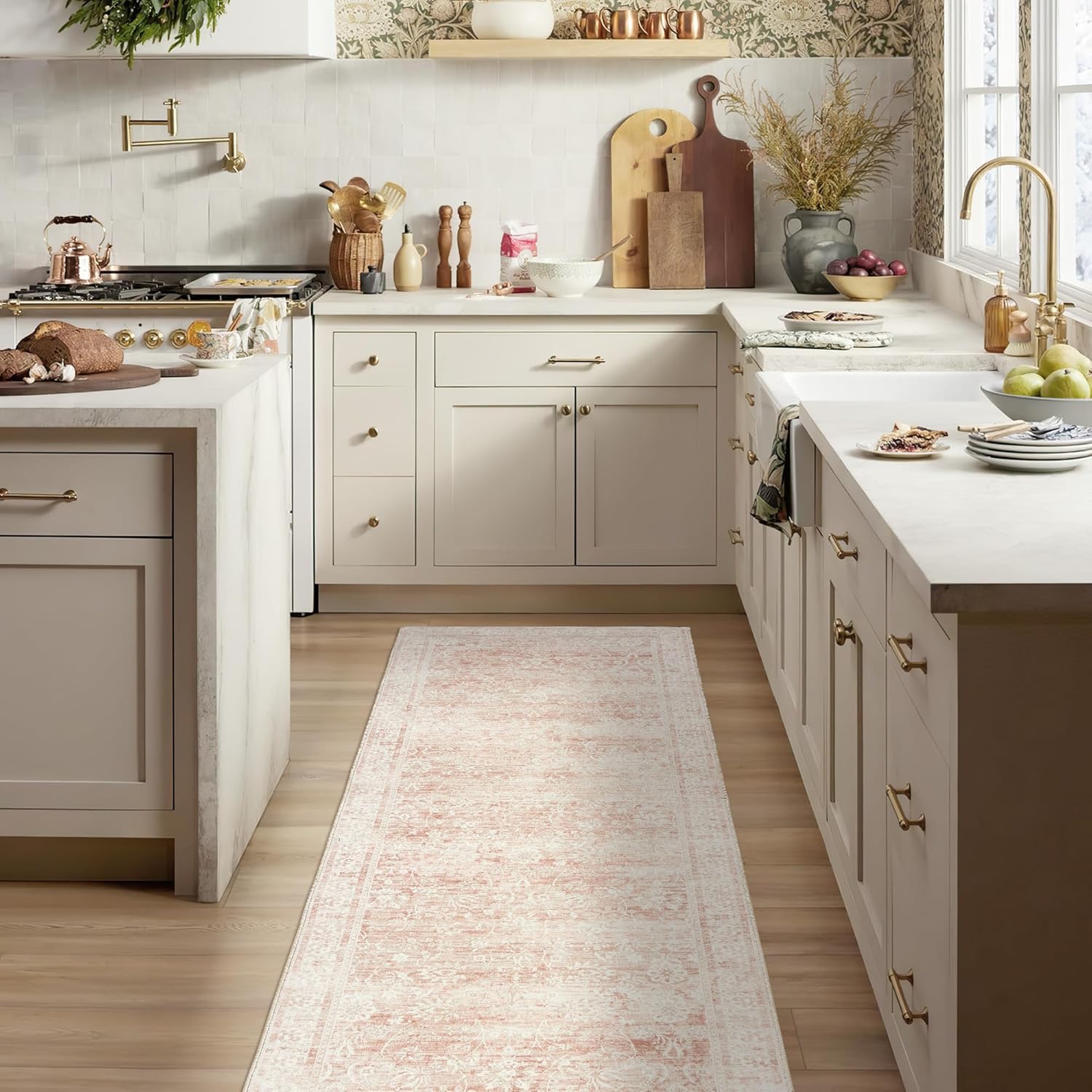 Amazon.com: BILEEHOME Pink Boho Runner Rugs for Hallway Kitchen ...