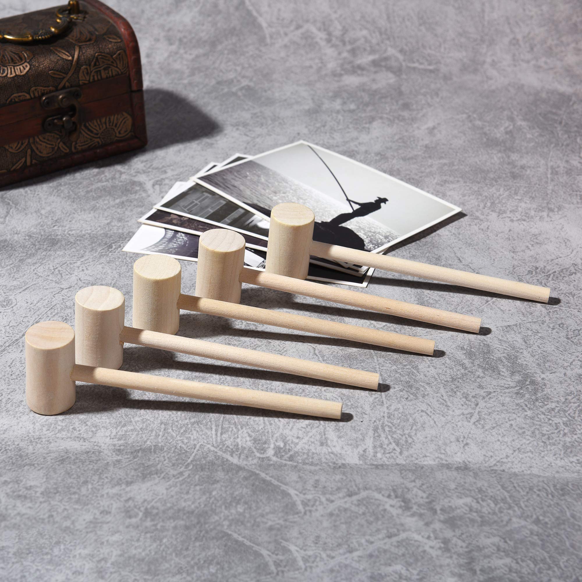 Snapklik.com : 36 Pieces Mini Wooden Breakable Heart Hammers For Chocolate