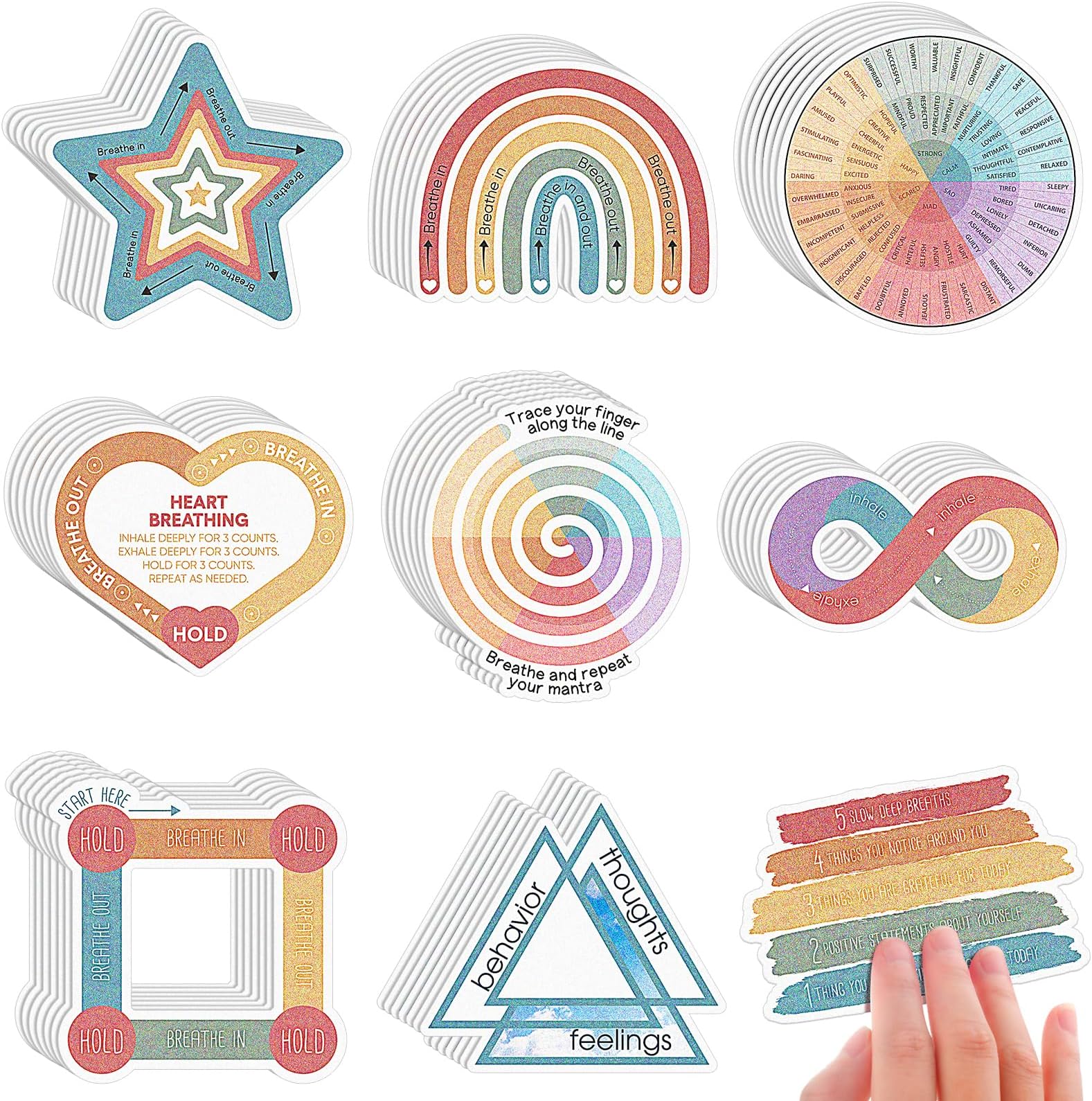 Amazon.com : Crtiin 100 Pcs Sensory Strips Anxiety Calm Stickers Fidget ...