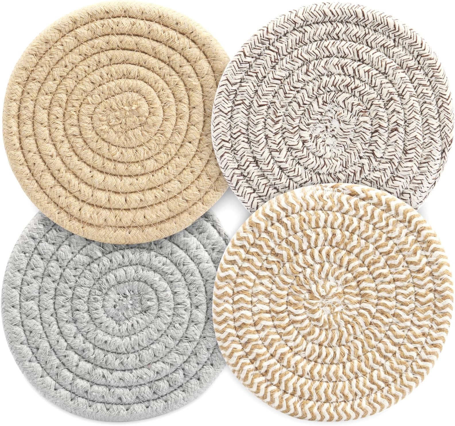 Amazon.com: Coasters for Drinks Set of 4 Colors - Extra Large 4.8 ...