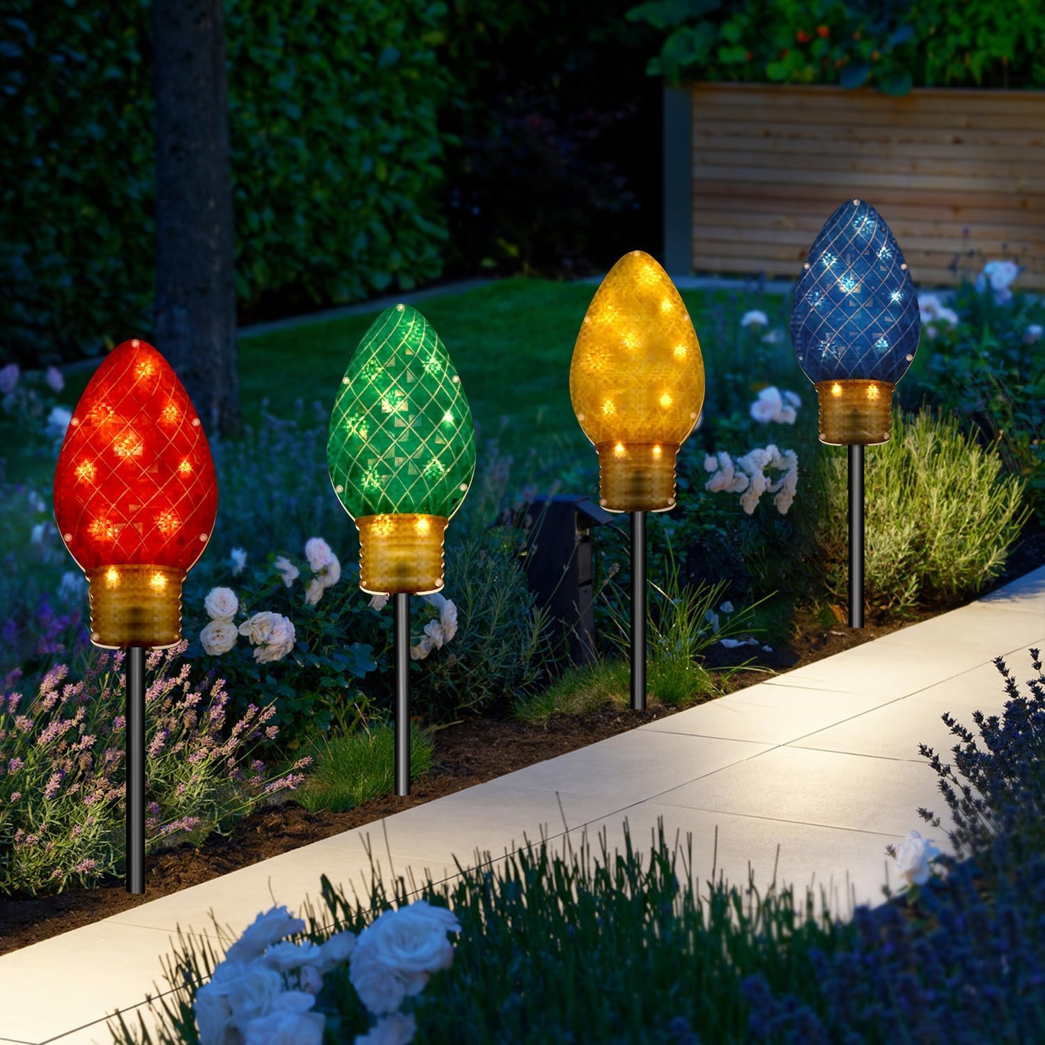 Amazon.com : Jumbo C9 Shape LED Christmas Pathway Lights Outdoor 36LED ...