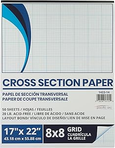Amazon.com : Pacific Arc Cross Section Paper Pad, 50 Sheets, 17 Inch x ...