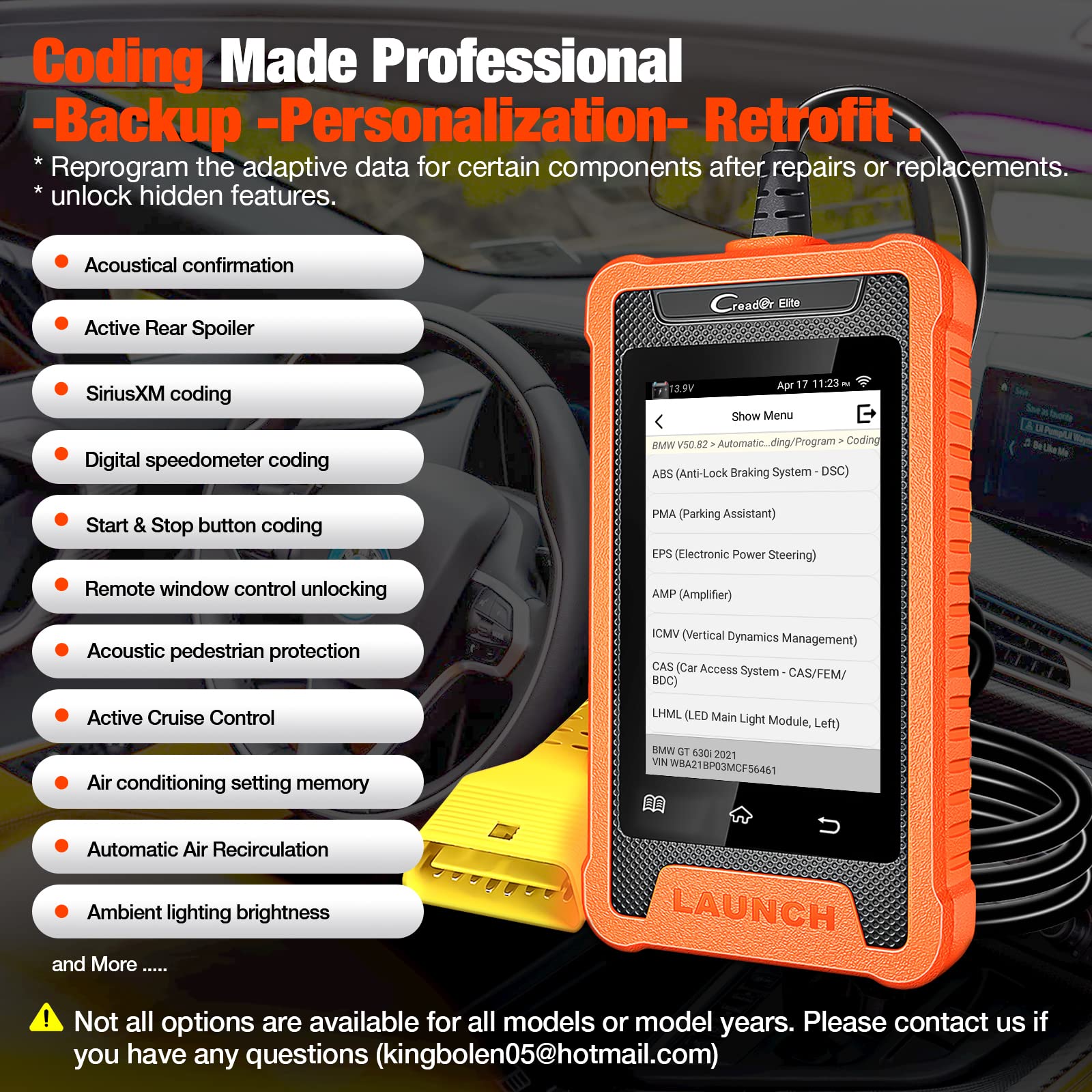 Snapklik.com : Creader Elite For BMW OBD2 Scanner, 2024 Full System ...