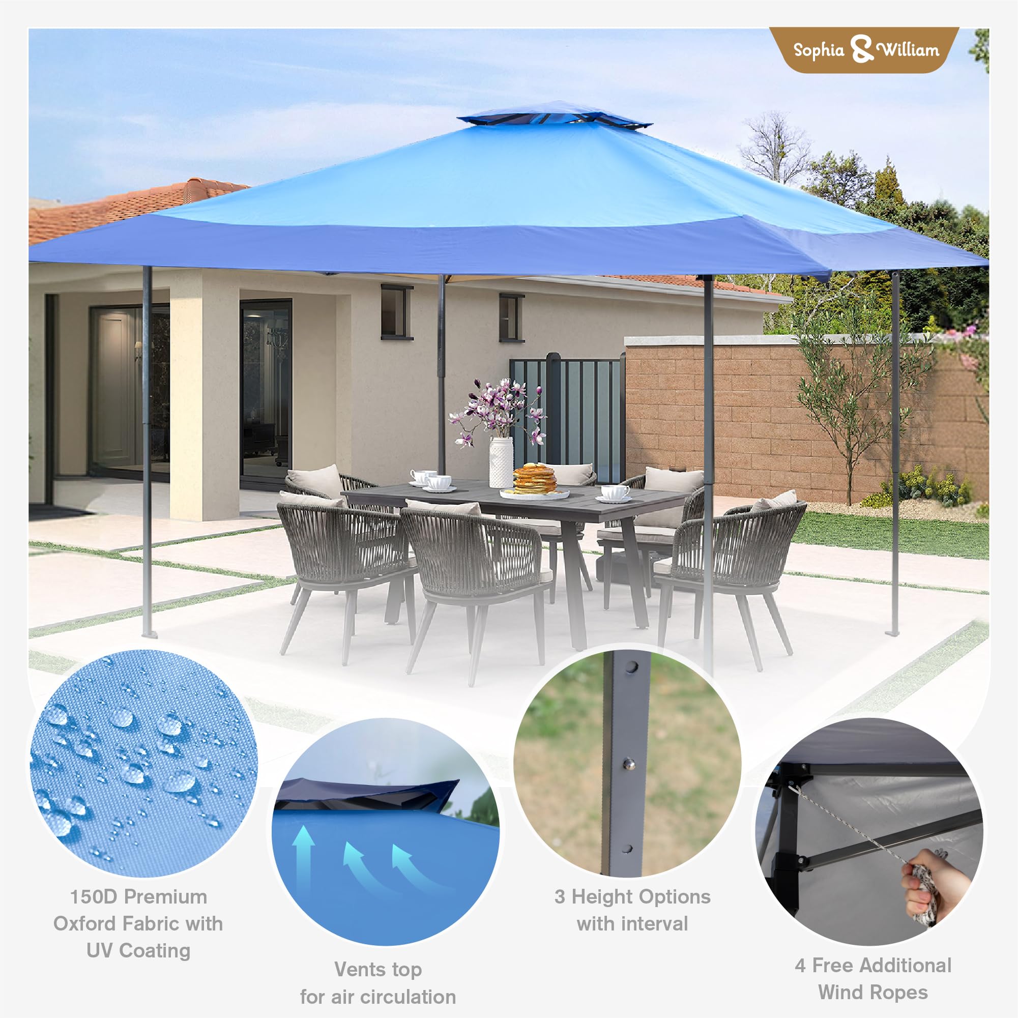 Snapklik.com : Canopy Tent Pop Up 13x13 Ft, Outdoor Patio Portable ...