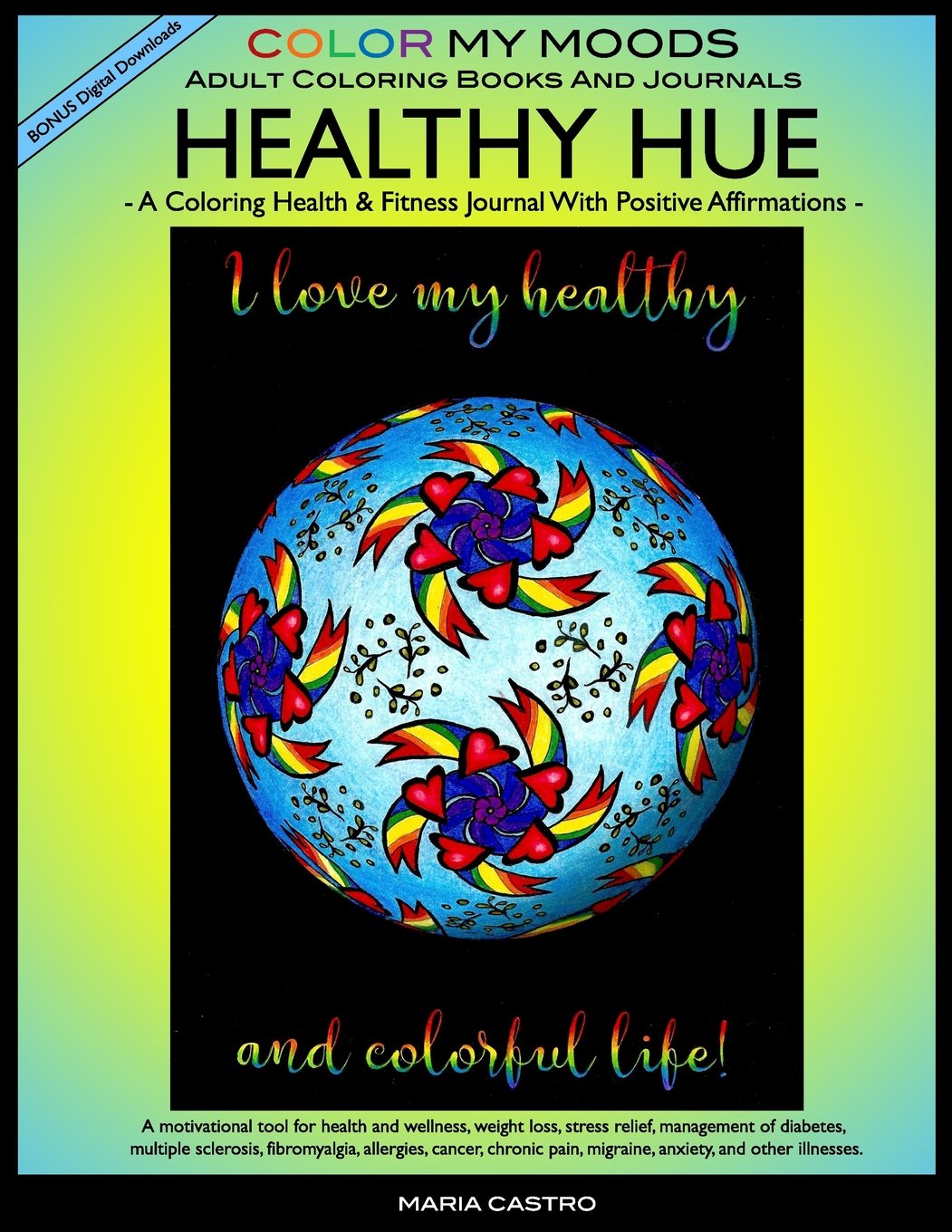 Coloring Health & Fitness Journal with Positive Affirmations - HEALTHY ...