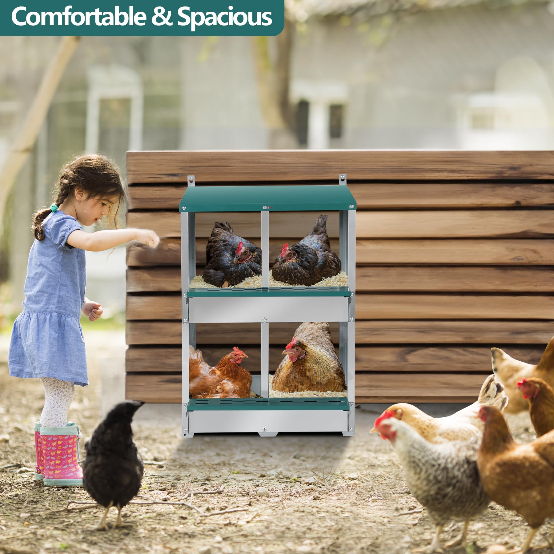 Snapklik.com : Chicken Nesting Box, 4 Compartment Nesting Box, 4 Room ...