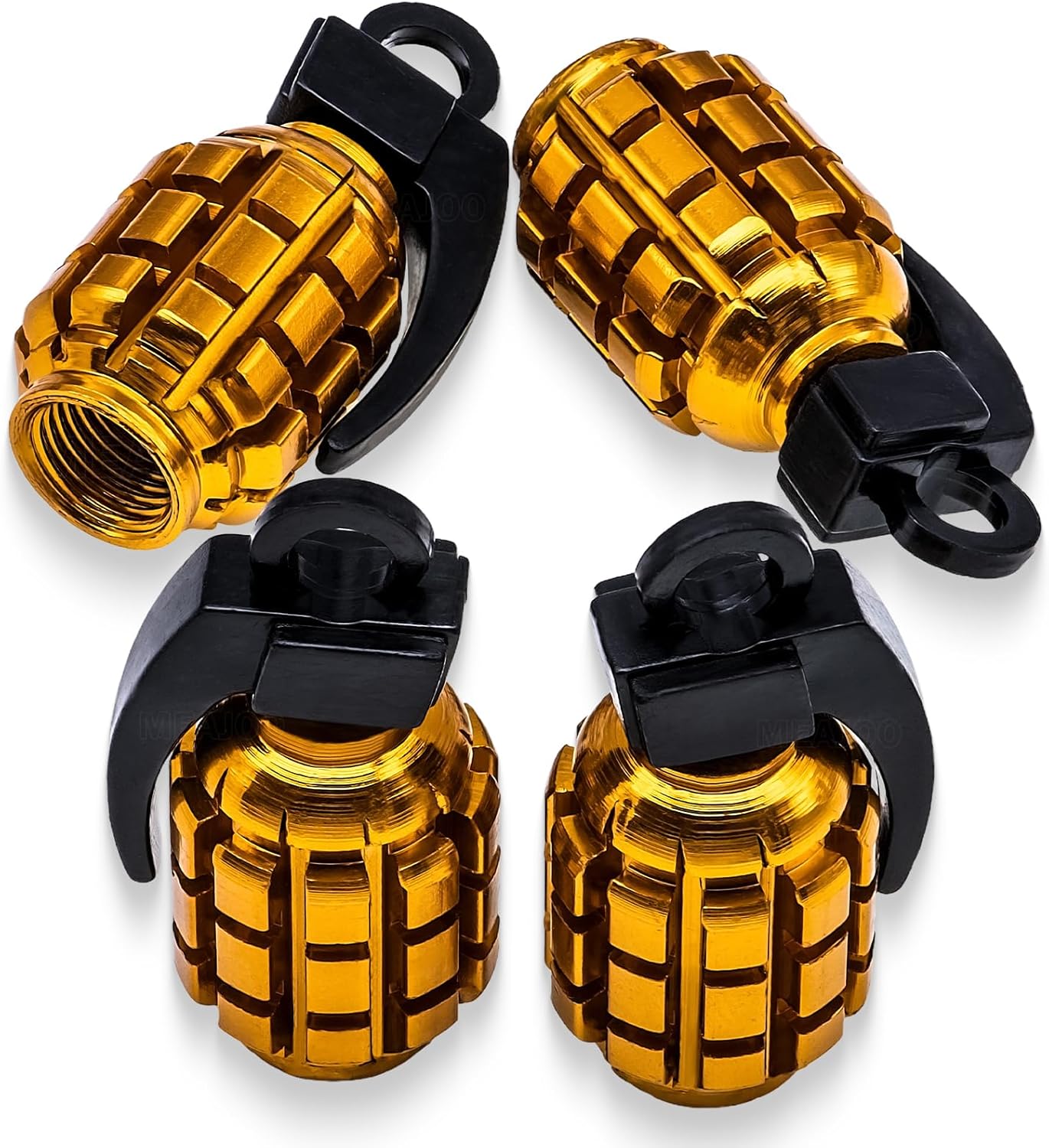 Amazon.com: MEAJOO 4 PCS Grenade Style Tire Valve Stem Caps, Stainless ...