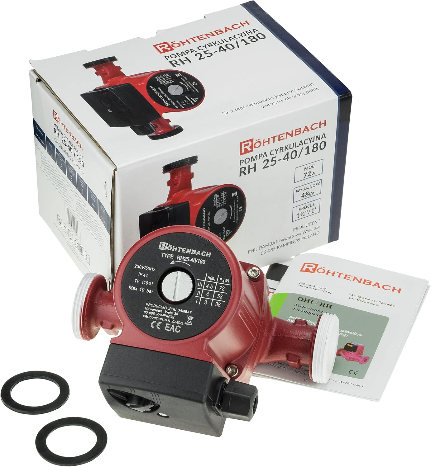 Röhtenbach 25-40 180 Pompe de circulation d'eau potable Pompe de chauffage : Amazon.fr: Bricolage