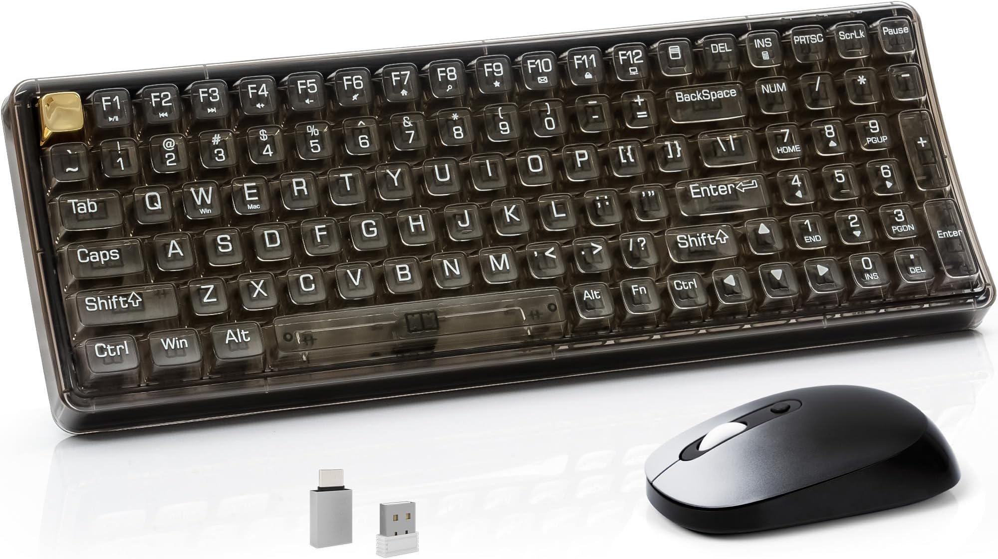 Amazon.com: Transparent Wireless Keyboard and Mouse Combo, NEOBELLA ...