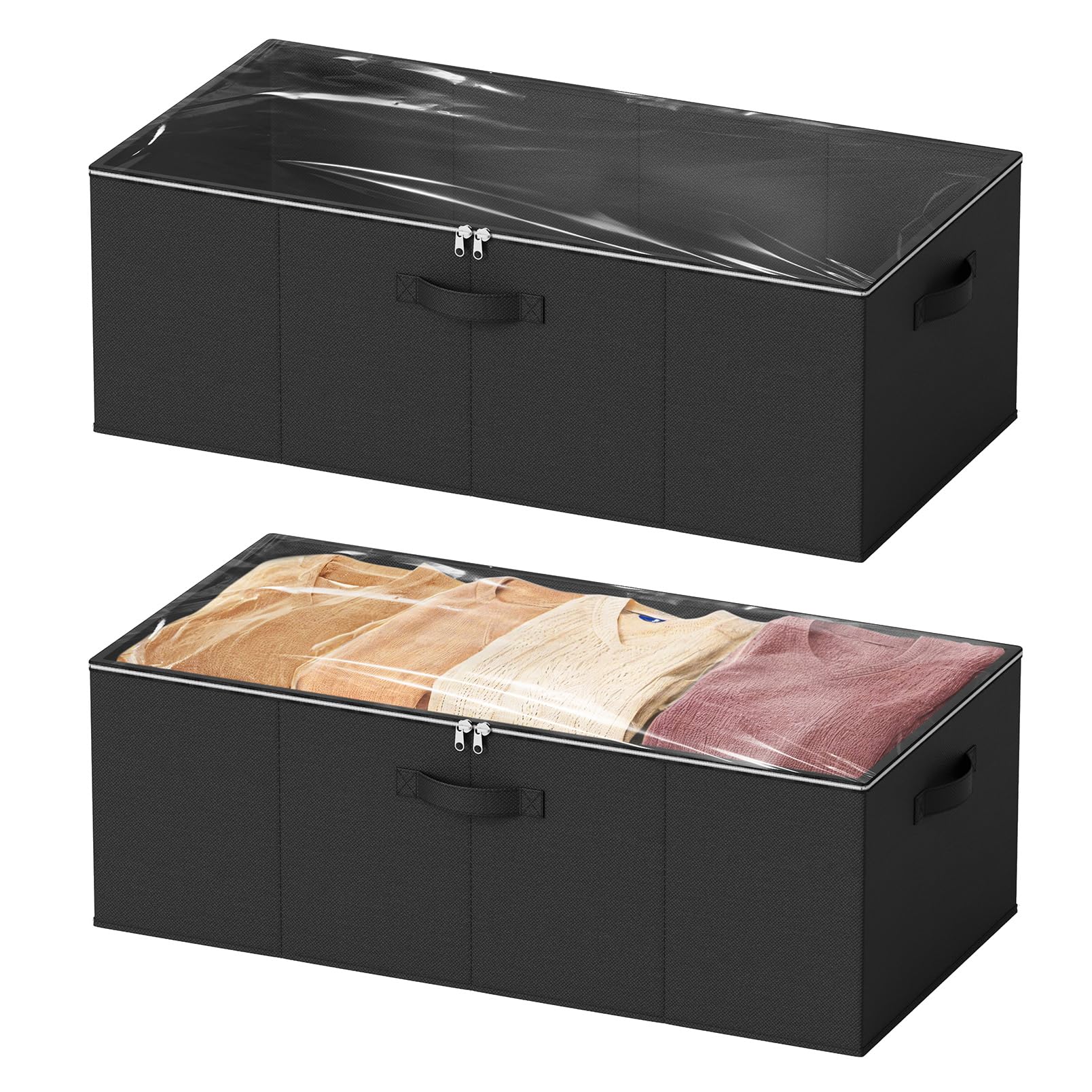 Amazon.com: SpaceAid 2 Pack 10" High Under Bed Storage Containers ...