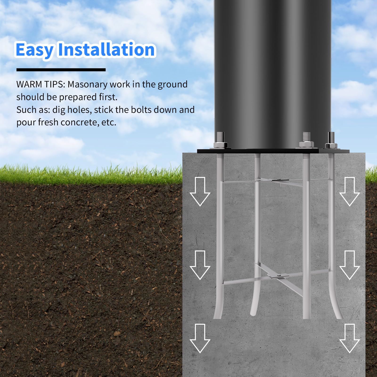 Snapklik.com : CEDIO Solar Street Lights Pole 13ft Tall, Street Light ...