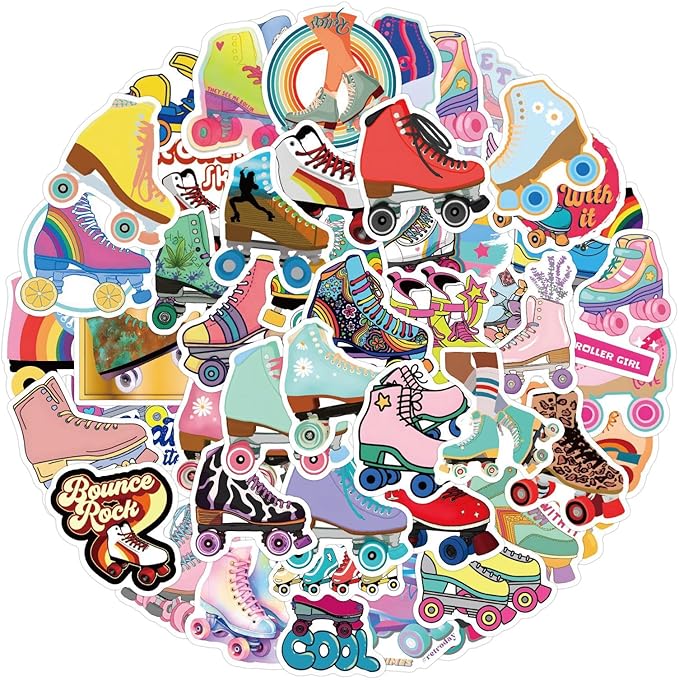 Amazon.com: 110pcs Roller Skating Stickers Cool Colorful Waterproof ...