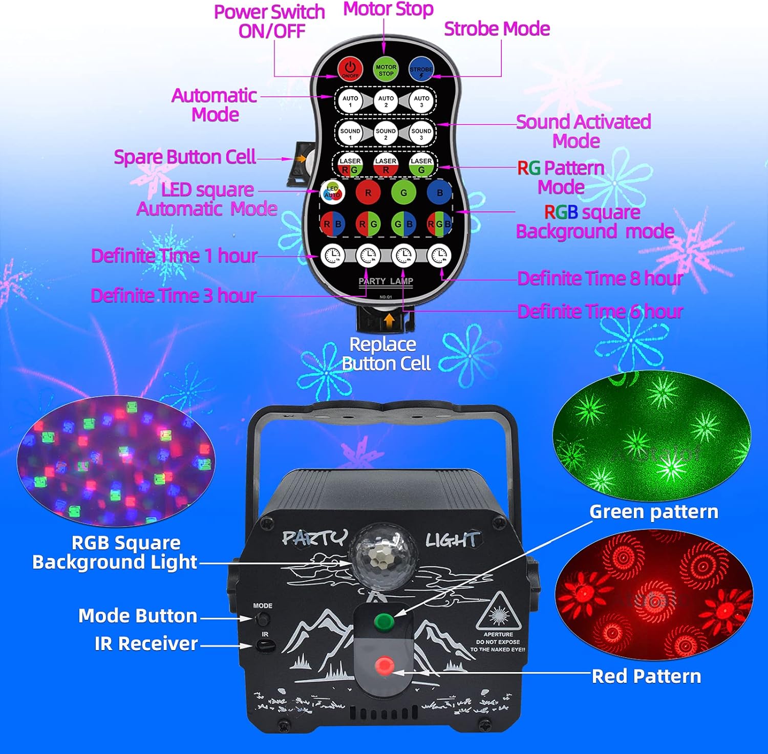 Buy Mini Disco Ball DJ Light with Smart Remote Control, Portable Party ...