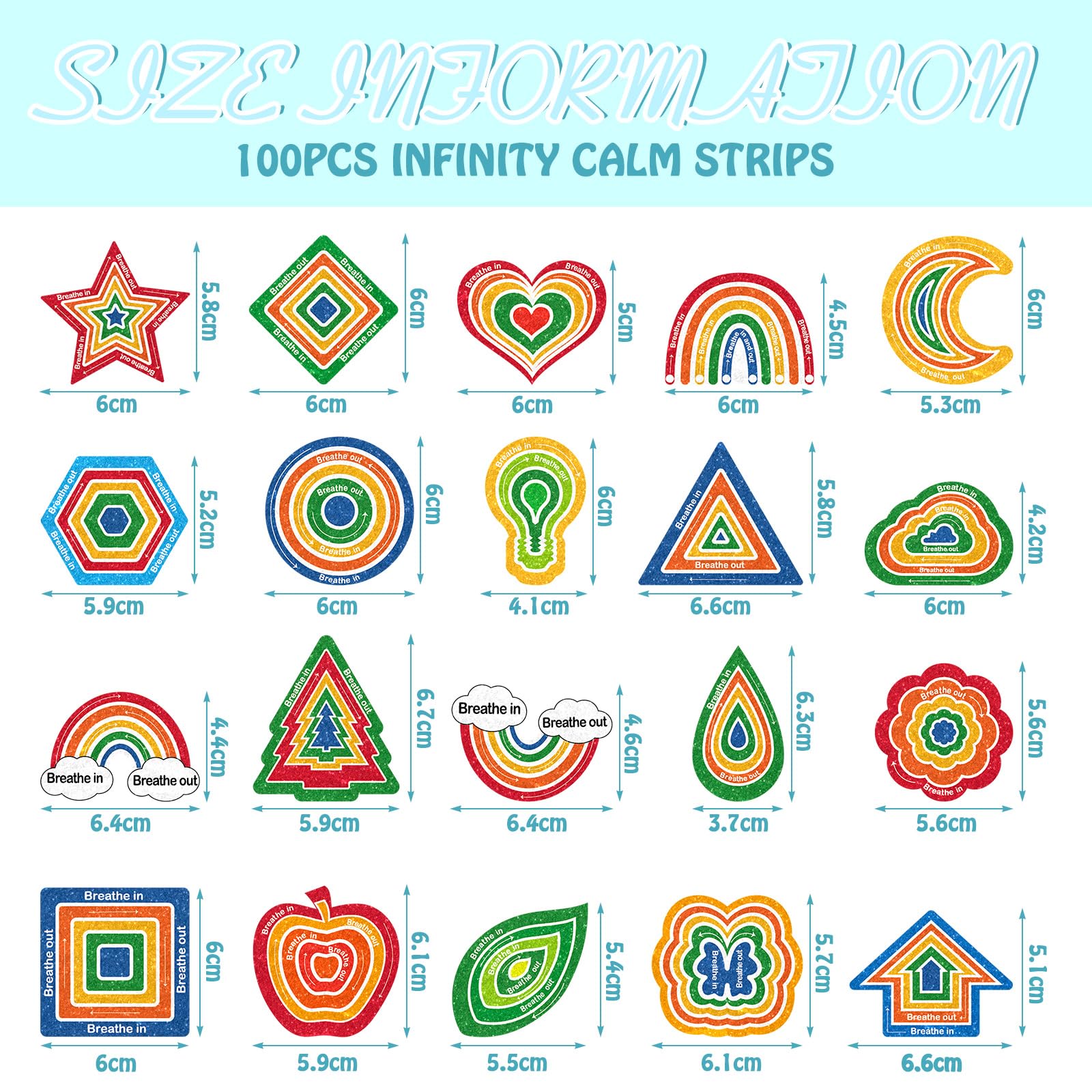 Snapklik.com : Crtiin 100 Pack Sensory Strips Anxiety Mindfulness ...