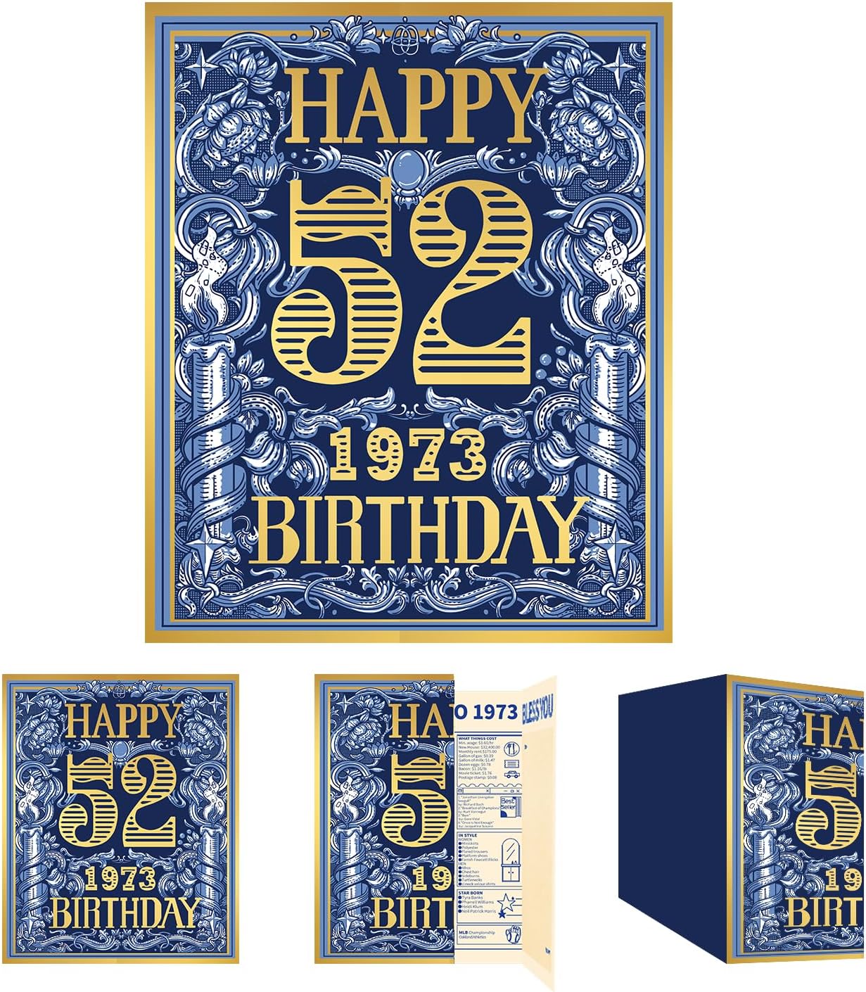 2025 52nd Birthday Greeting Card, 52 Years Old Birthday Gift Card ...