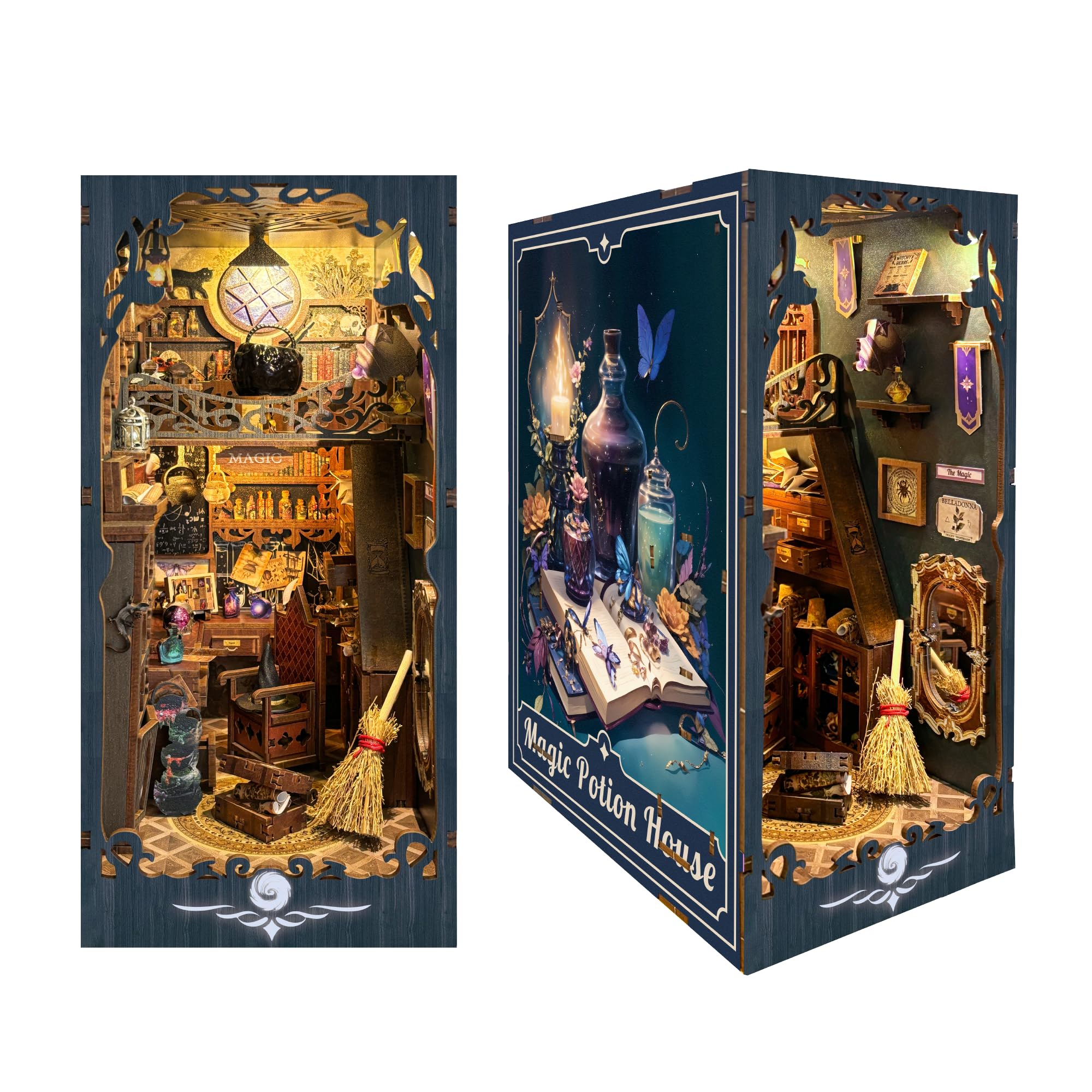 Amazon.com: IBOHEYE Book Nook with LED Light - 3D Puzzles for Adults ...