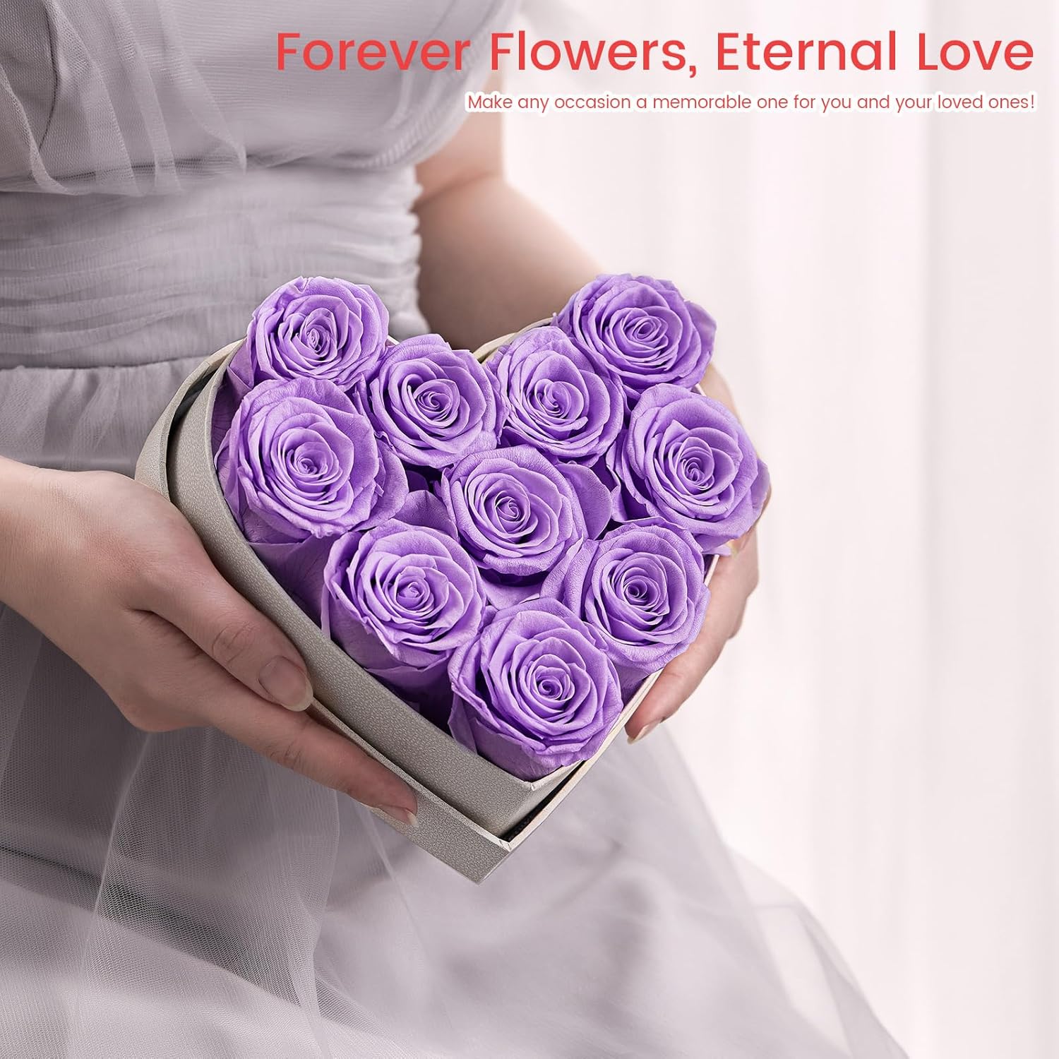 Beaulasting Roses Forever Flowers in Heart Shape Box – 10 rosas ...