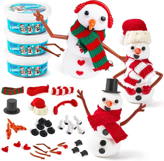 Amazon.com: JOYIN Christmas Build Your Snowman Craft Kit, 3 Pack DIY ...