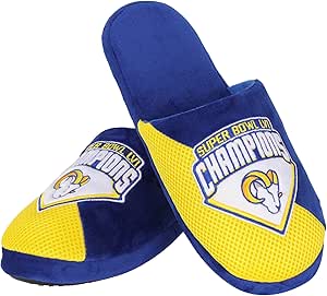 Amazon.com : FOCO Men's NFL Team Logo Staycation Plush House Shoes ...