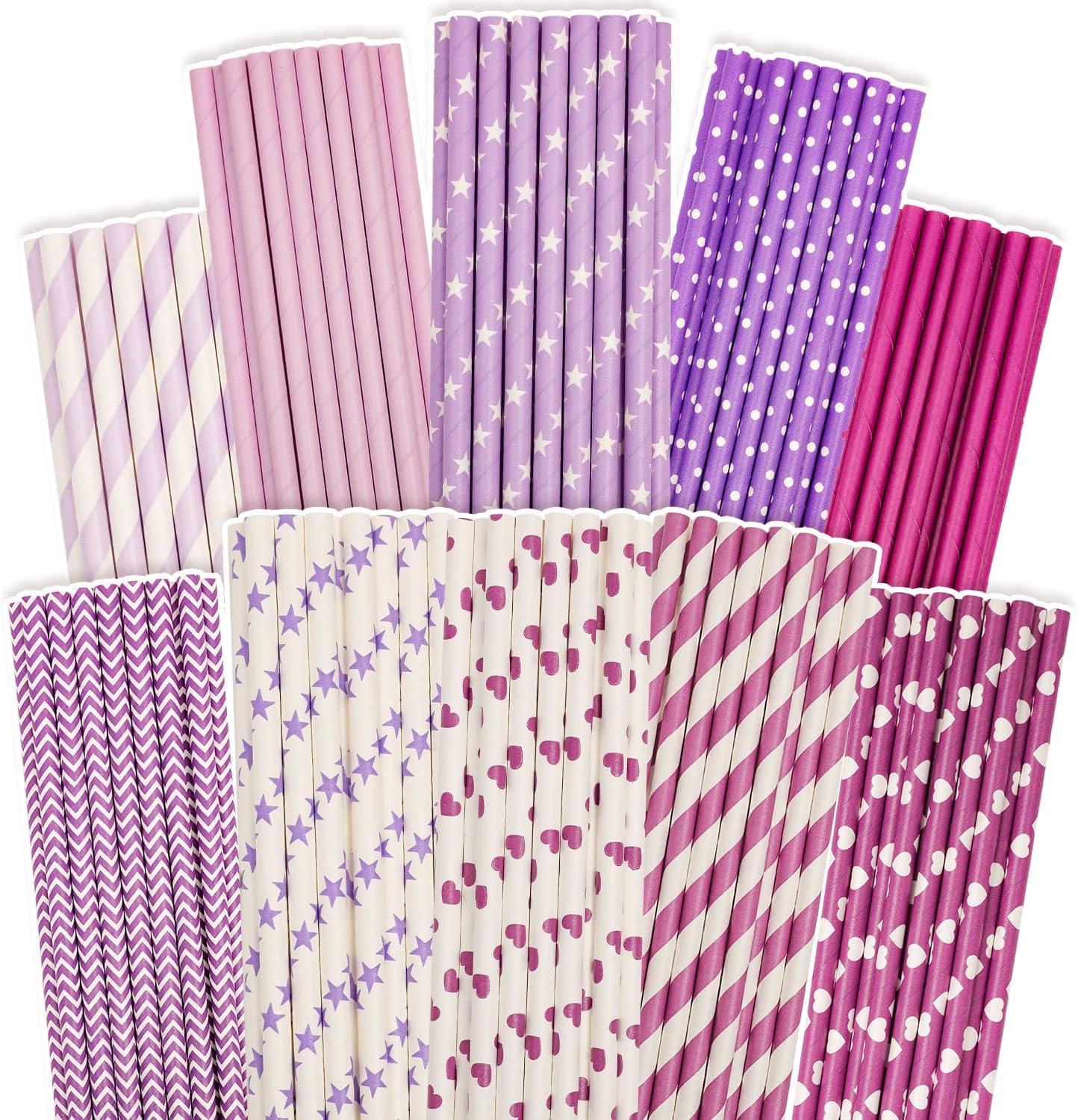 Amazon.com: 200 Pieces Fruit Paper Straws for Drinking Cute Strawberry ...