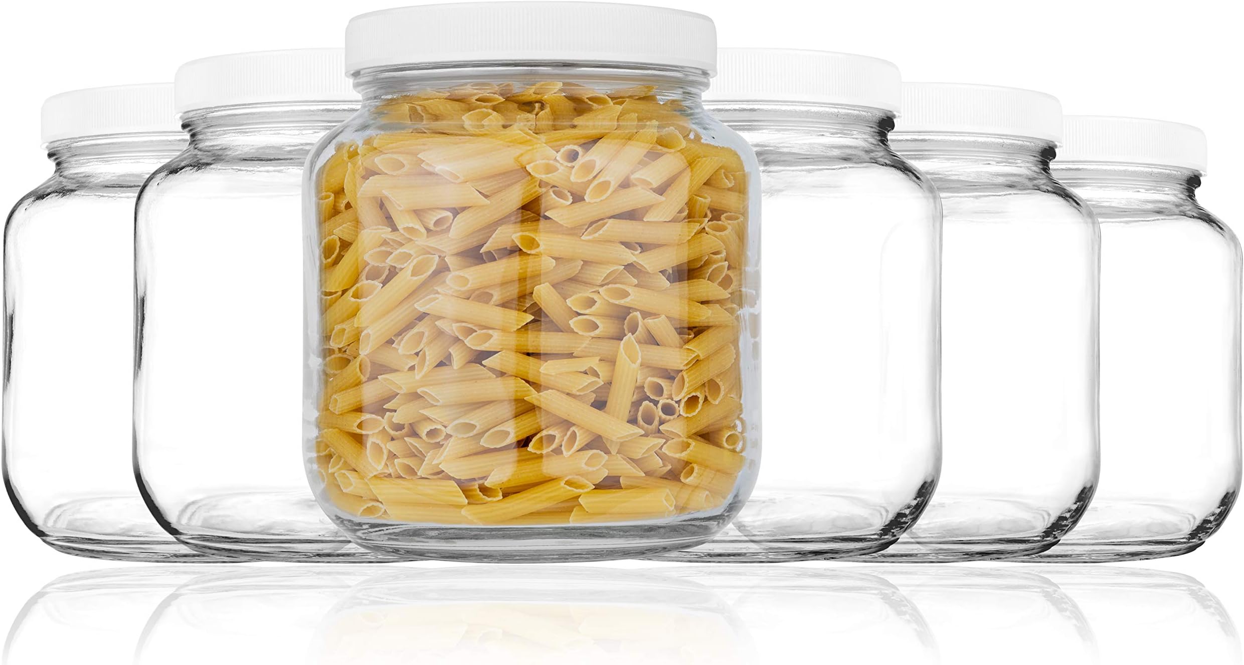 Amazon.com: Skylety 12 Pack Half Gallon Mason Jar, Wide Mouth Glass Jar ...
