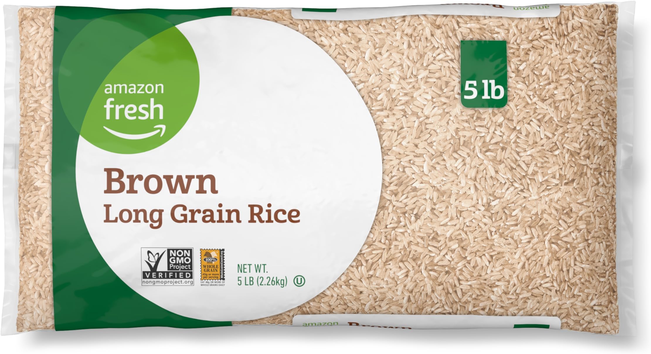 Amazon.com: Amazon Fresh, Brown Long Grain Rice, 5 lb (Previously Happy ...