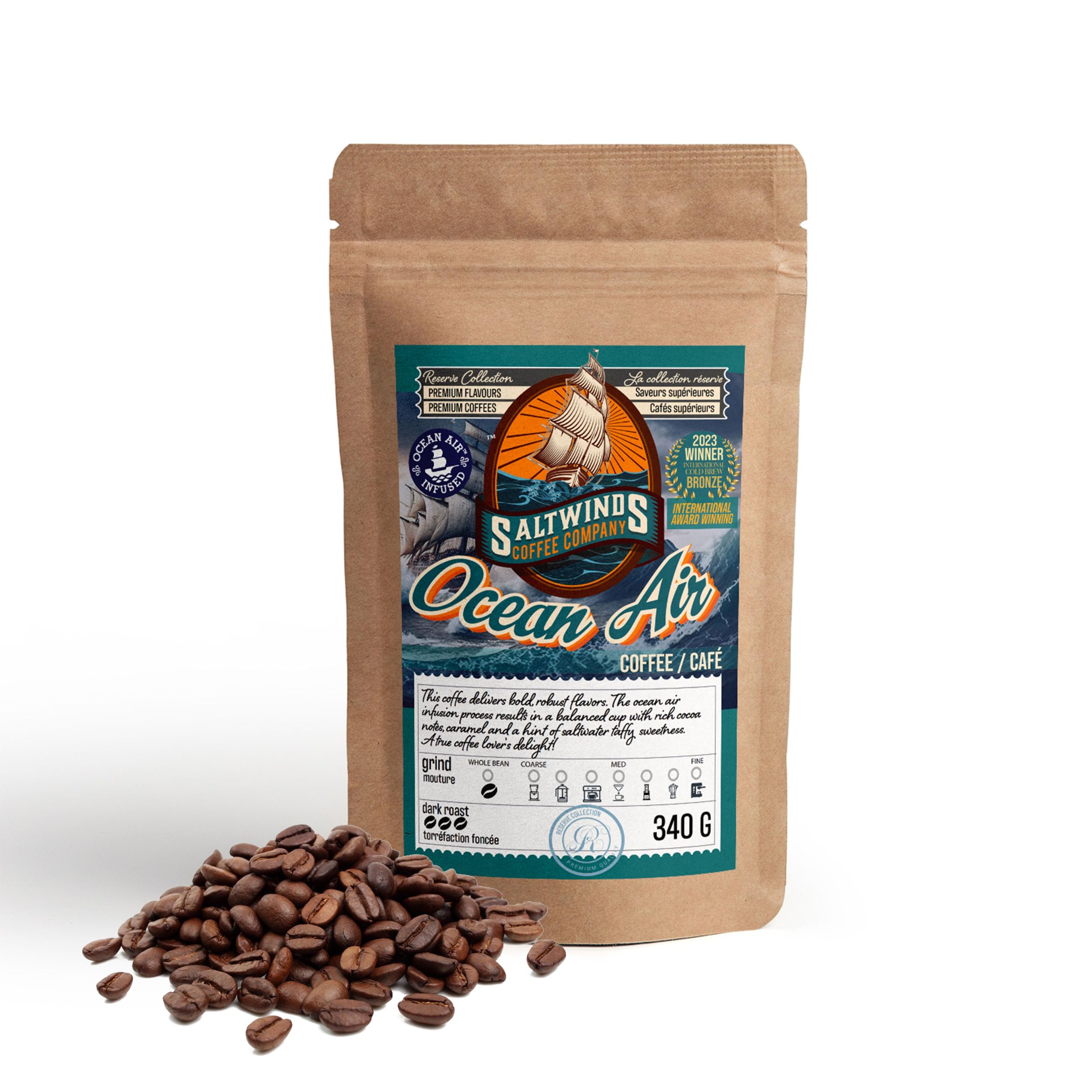 Amazon.com: Ocean Air Whole Bean Coffee by Saltwinds Coffee Company ...
