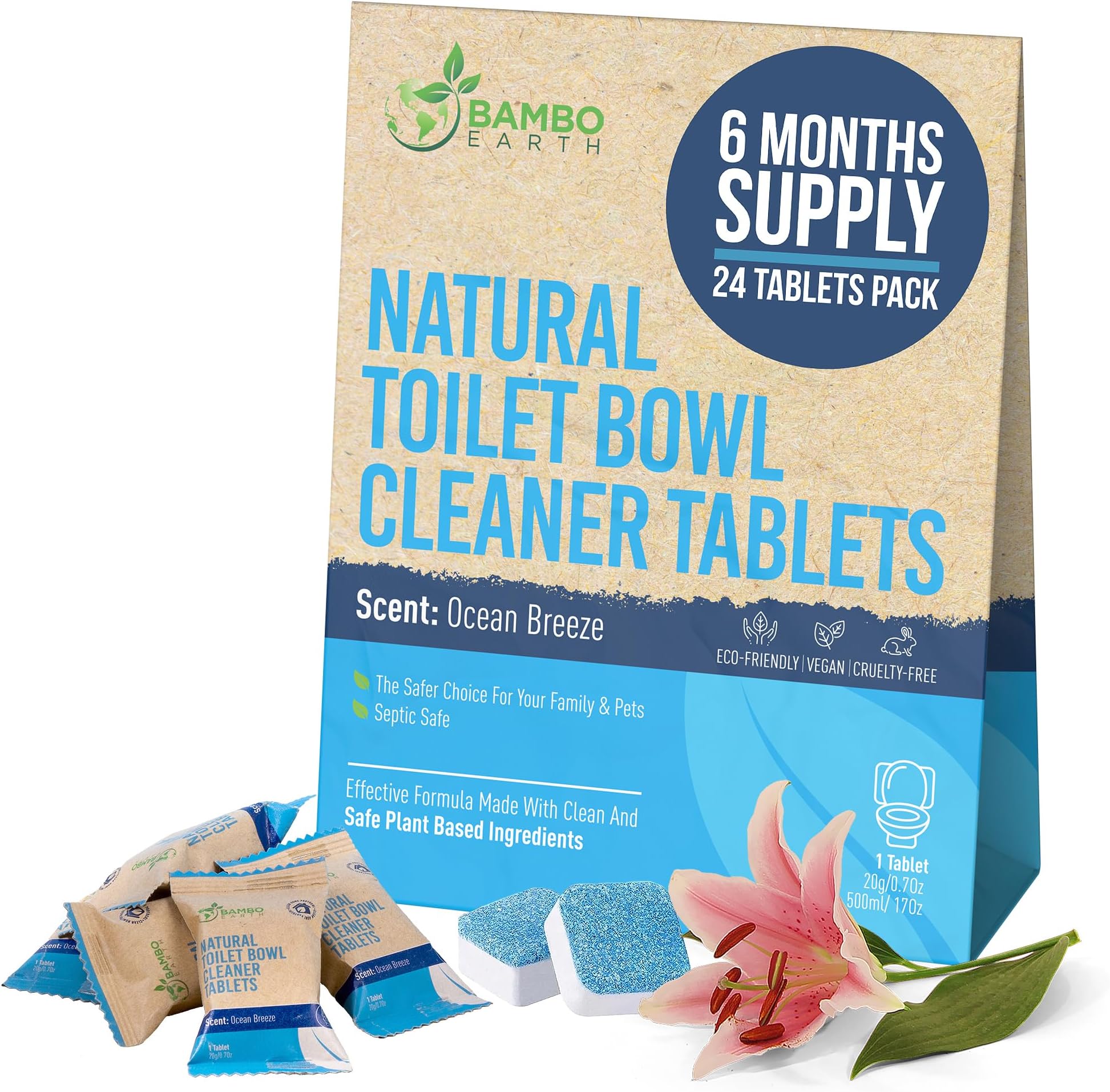Amazon.com: Toilet Bowl Cleaner Tablets - Natural Lemon Scent, Plant ...
