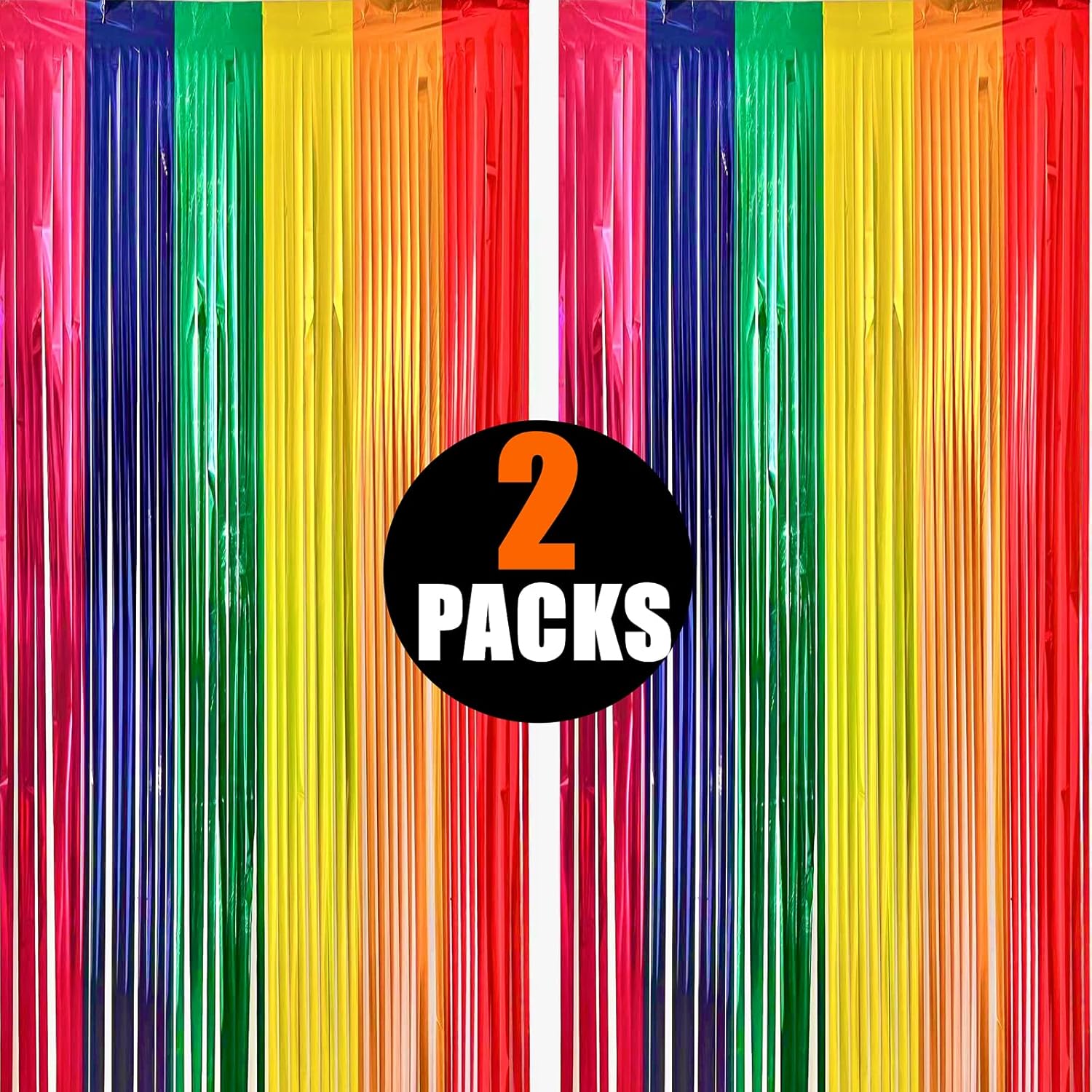 Amazon.com : Widen Rainbow Foil Fringe Curtain Birthday Party ...