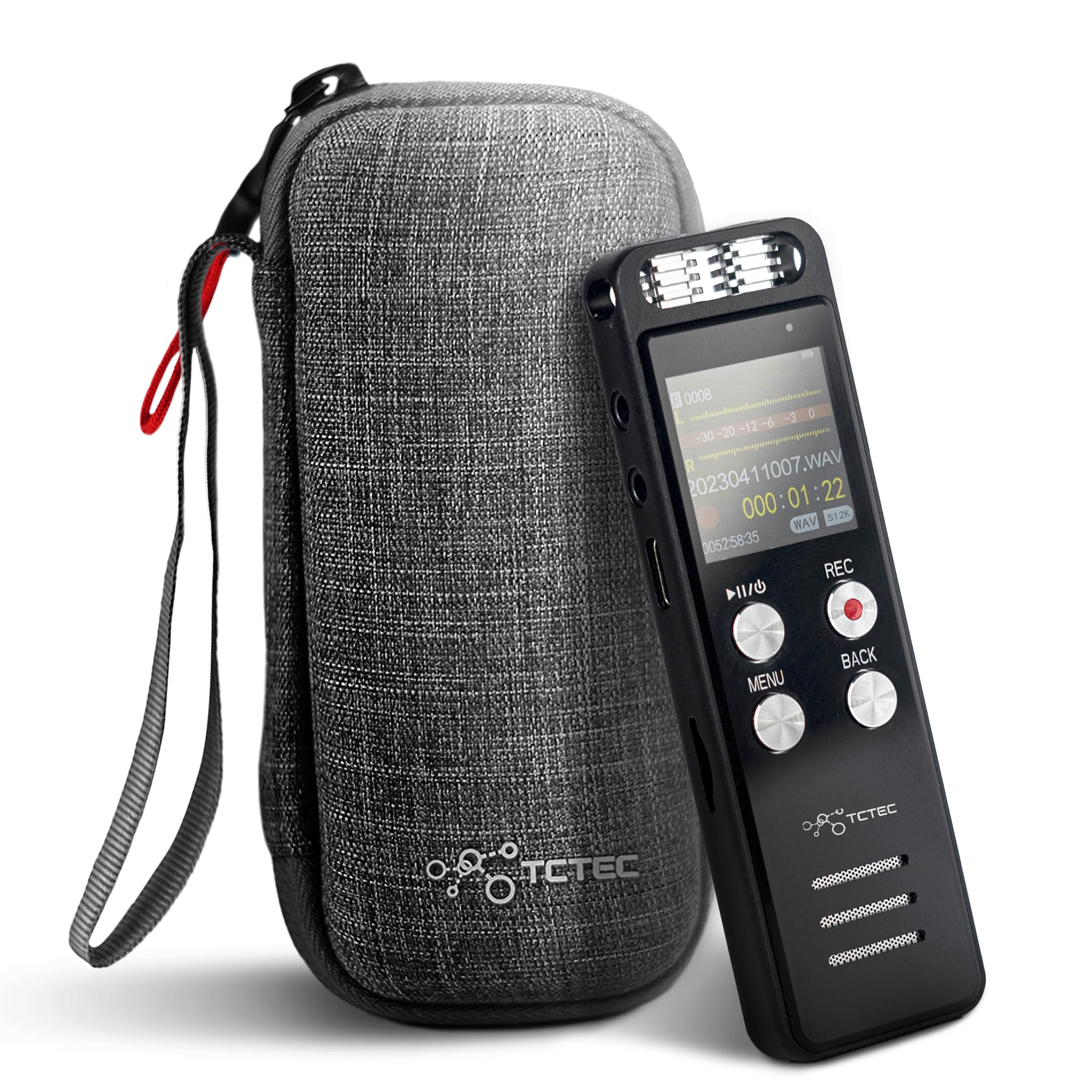 Amazon.com: TCTEC 96GB Digital Voice Recorder with Carrying Case, Noise ...