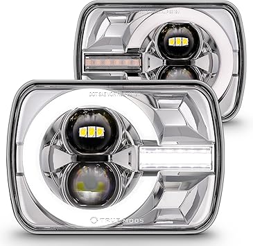 Amazon.com: TRUE MODS 5x7 7x6 Inch H6054 6054 LED Headlights Bright H4 ...