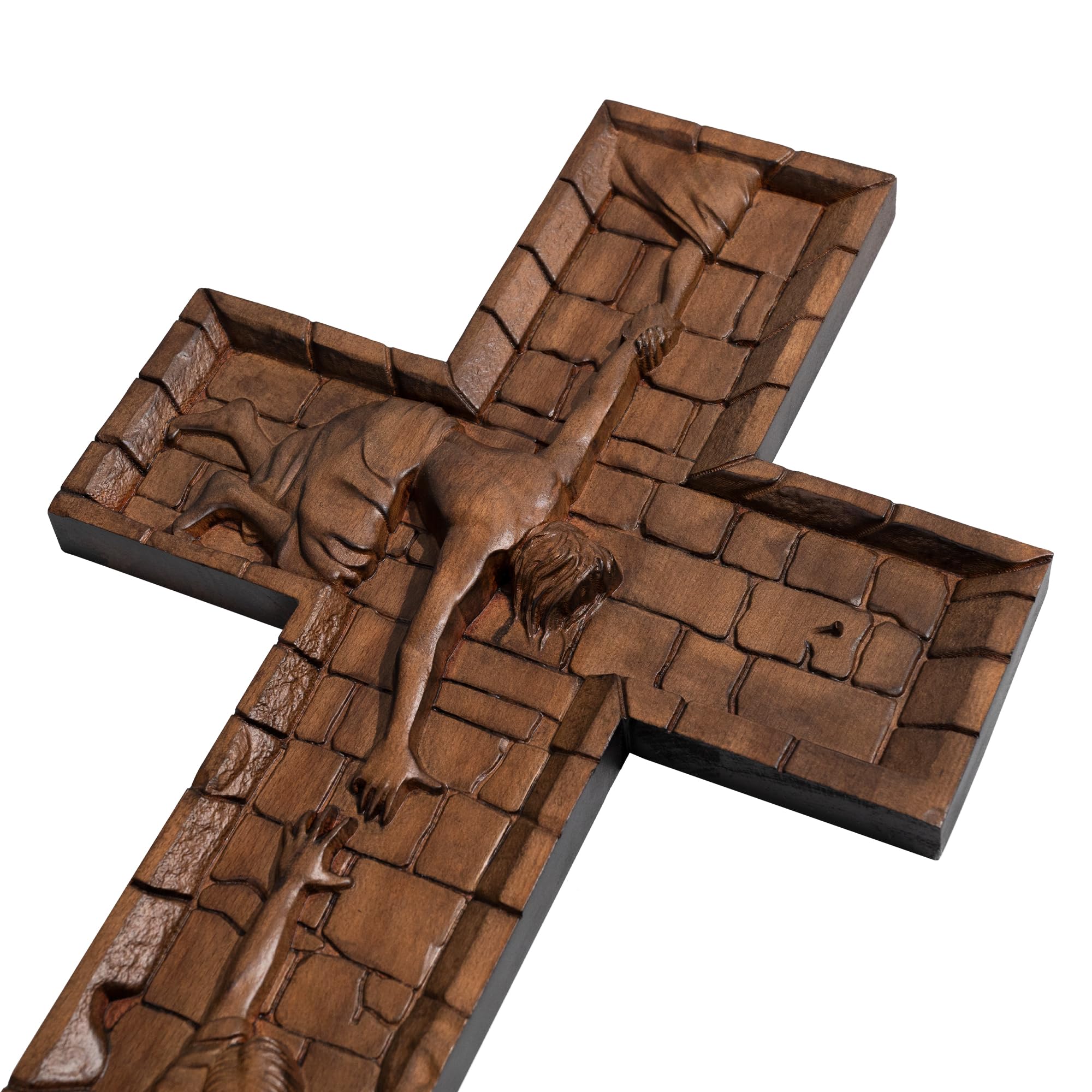 Amazon.com: BGCOPPER Crucifix Wall Cross Handmade Wooden Cross with ...