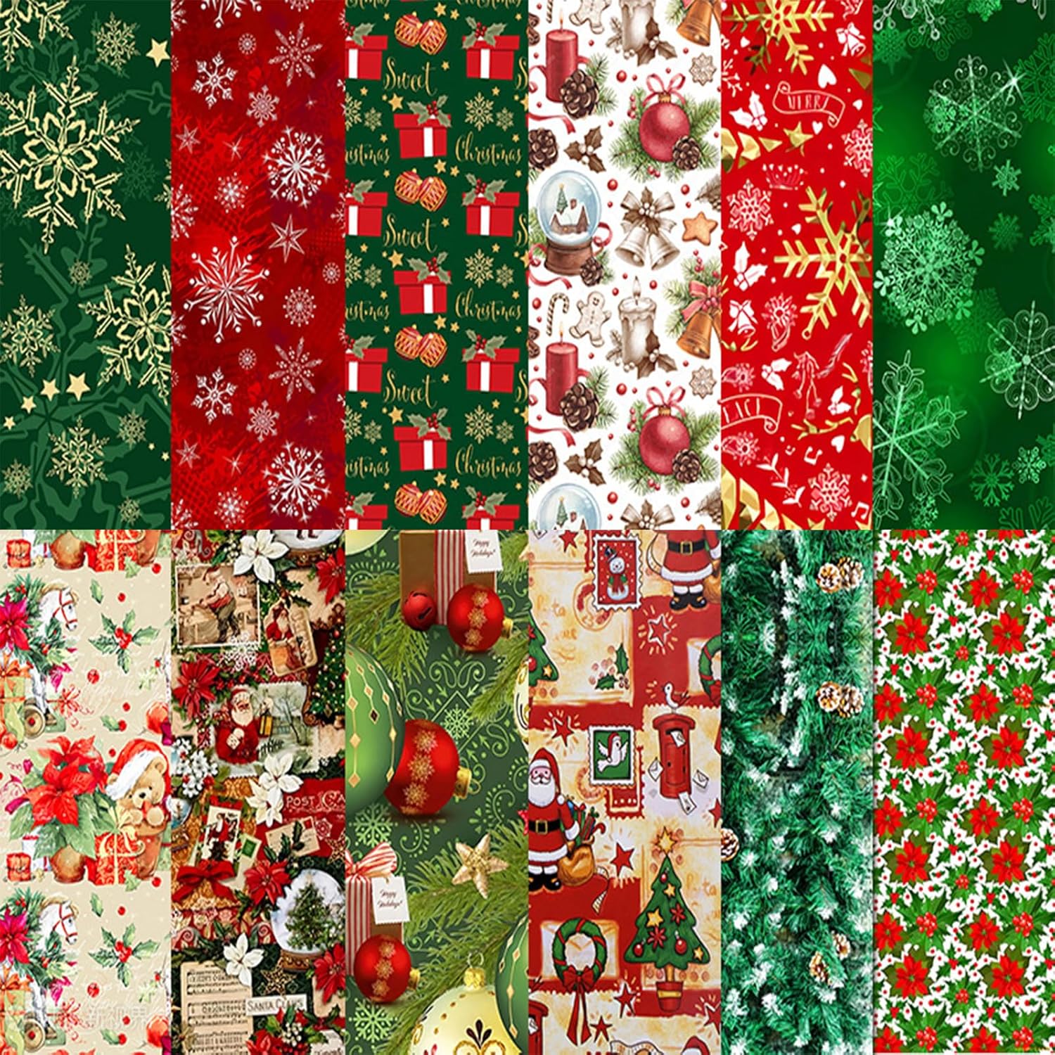 12 Designs Christmas Pattern Paper Pack, 24 Sheet Scrapbook, Winter ...