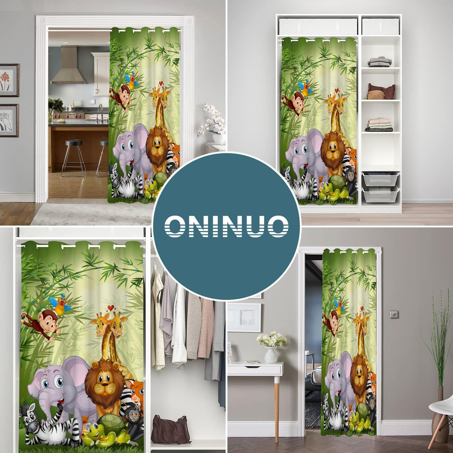 Cortinas opacas de puerta de animales para puertas, selva, vida ...